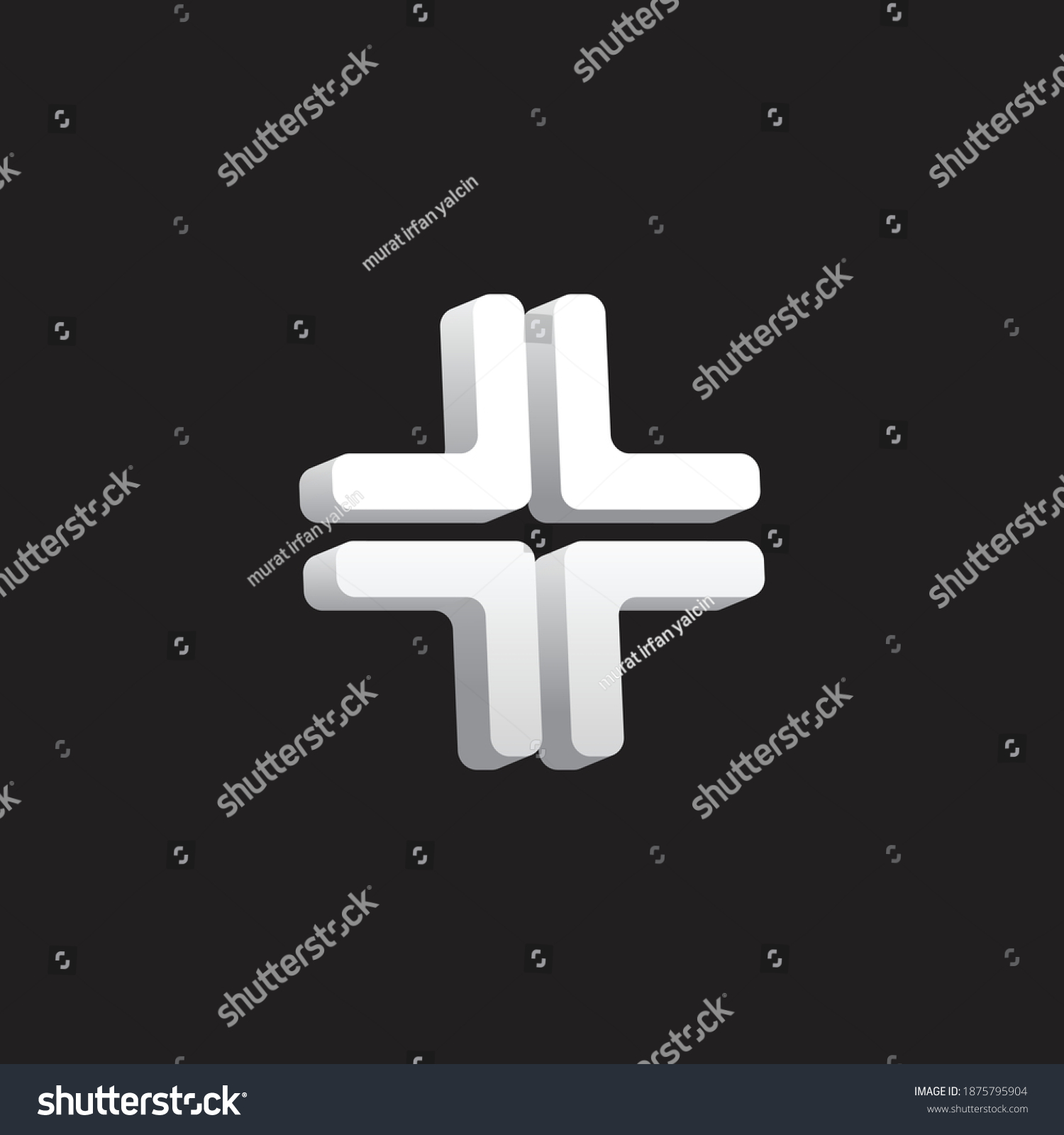 White 3d Plus Design Vector Symbol Stock Vector (Royalty Free ...