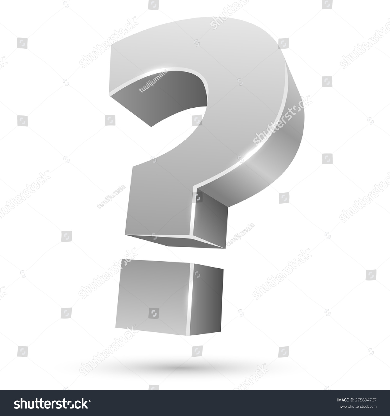 White 3d Question Mark Isolated On Stock Vector (Royalty Free ...