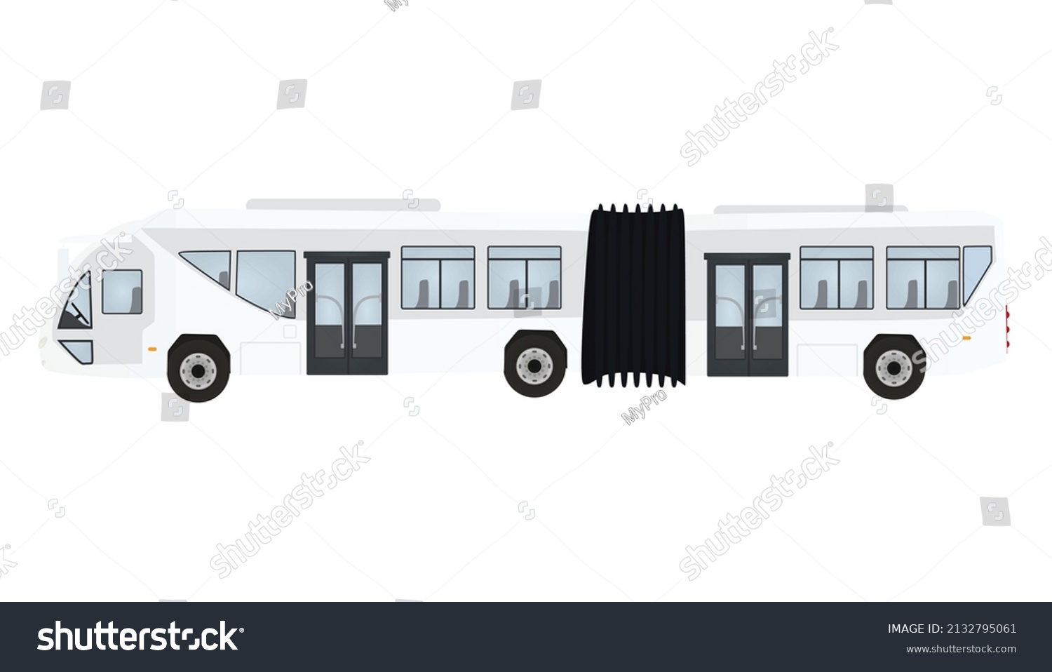 White Double Bus Vector Illustration Stock Vector (Royalty Free ...