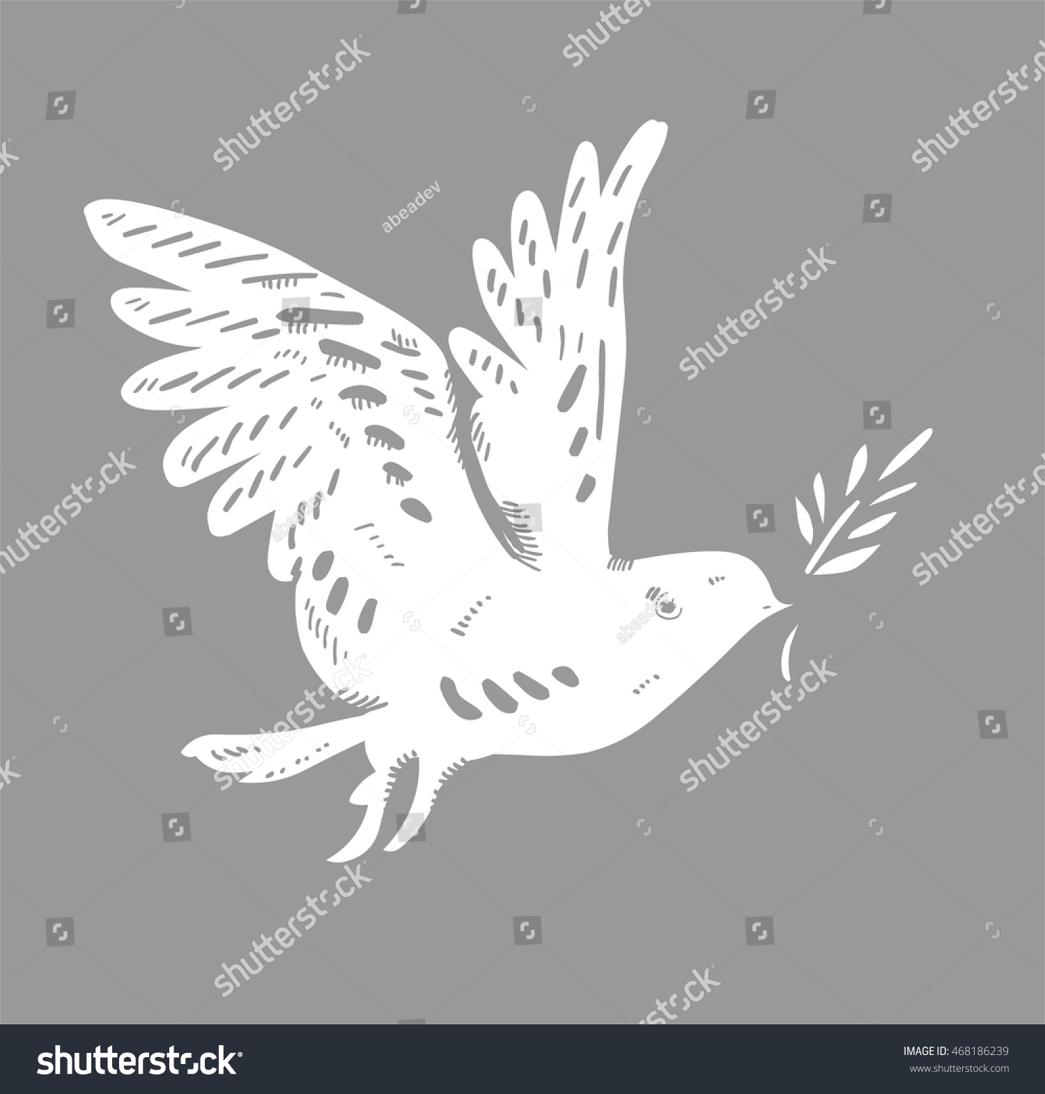 White Dove Vector Illustration Stock Vector (Royalty Free) 468186239