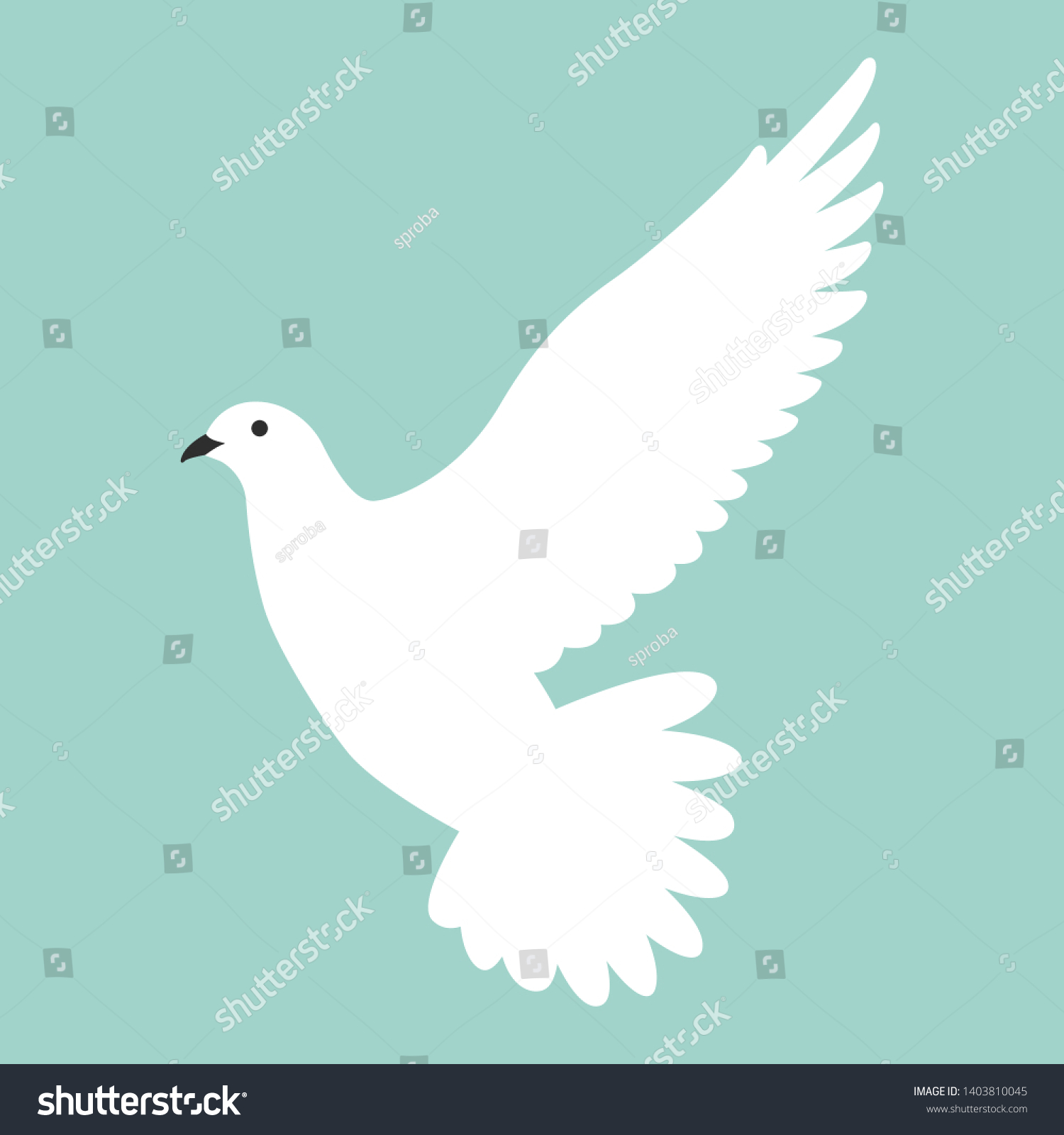 White Dovevector Illustration Flat Style Profile Stock Vector (Royalty ...