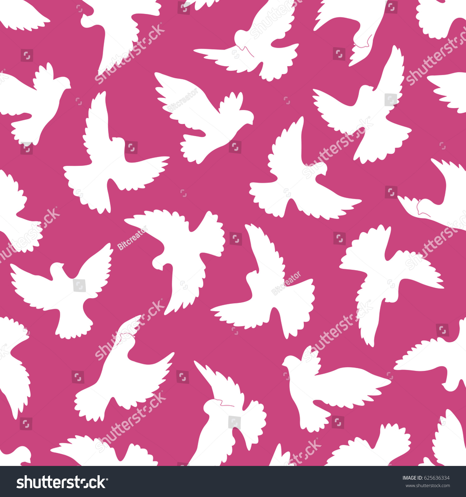 White Doves Seamless Pattern On Violet Stock Vector (Royalty Free) 625636334 | Shutterstock