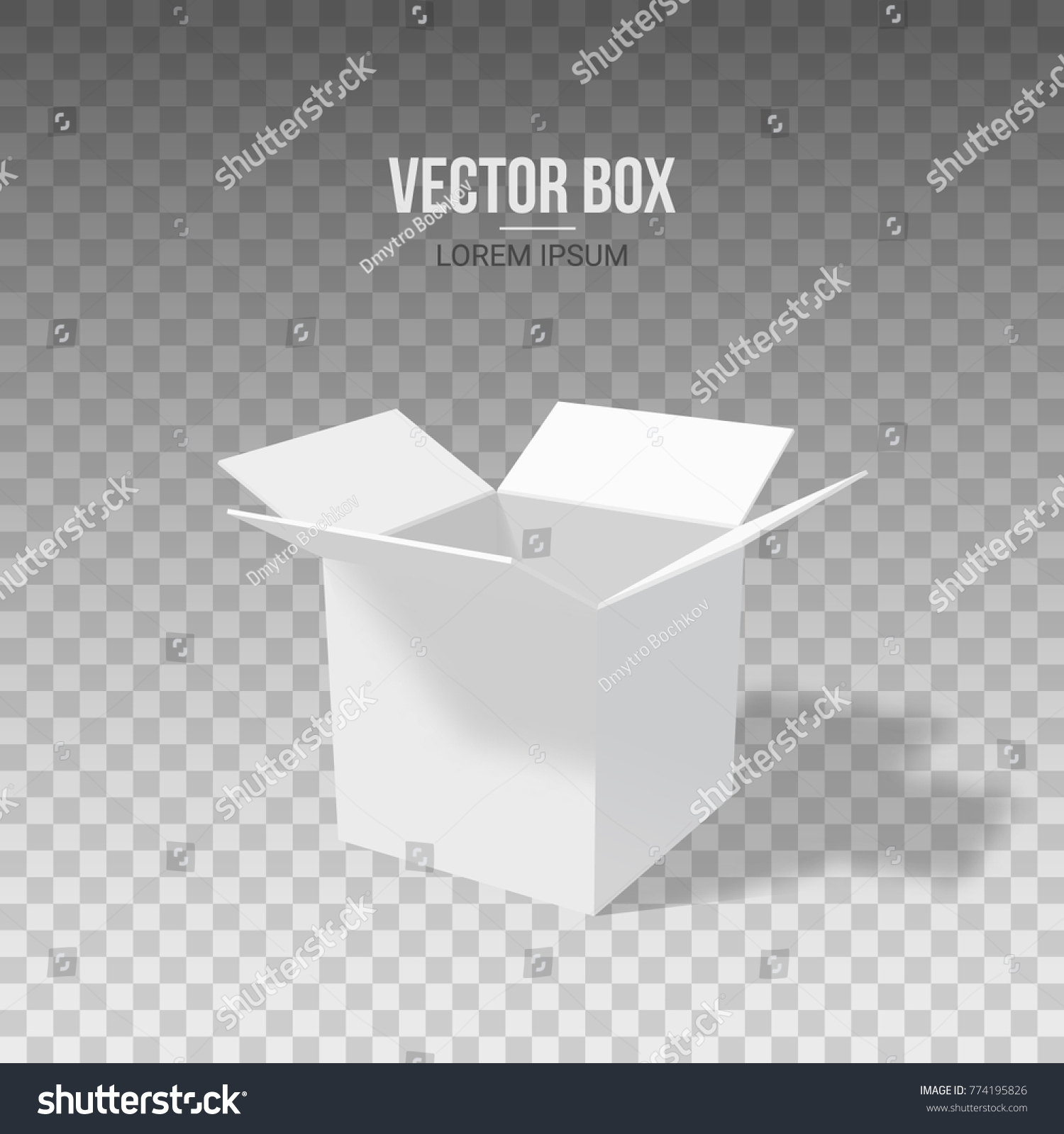 White Empty Open Box On Transparent Stock Vector (Royalty Free ...