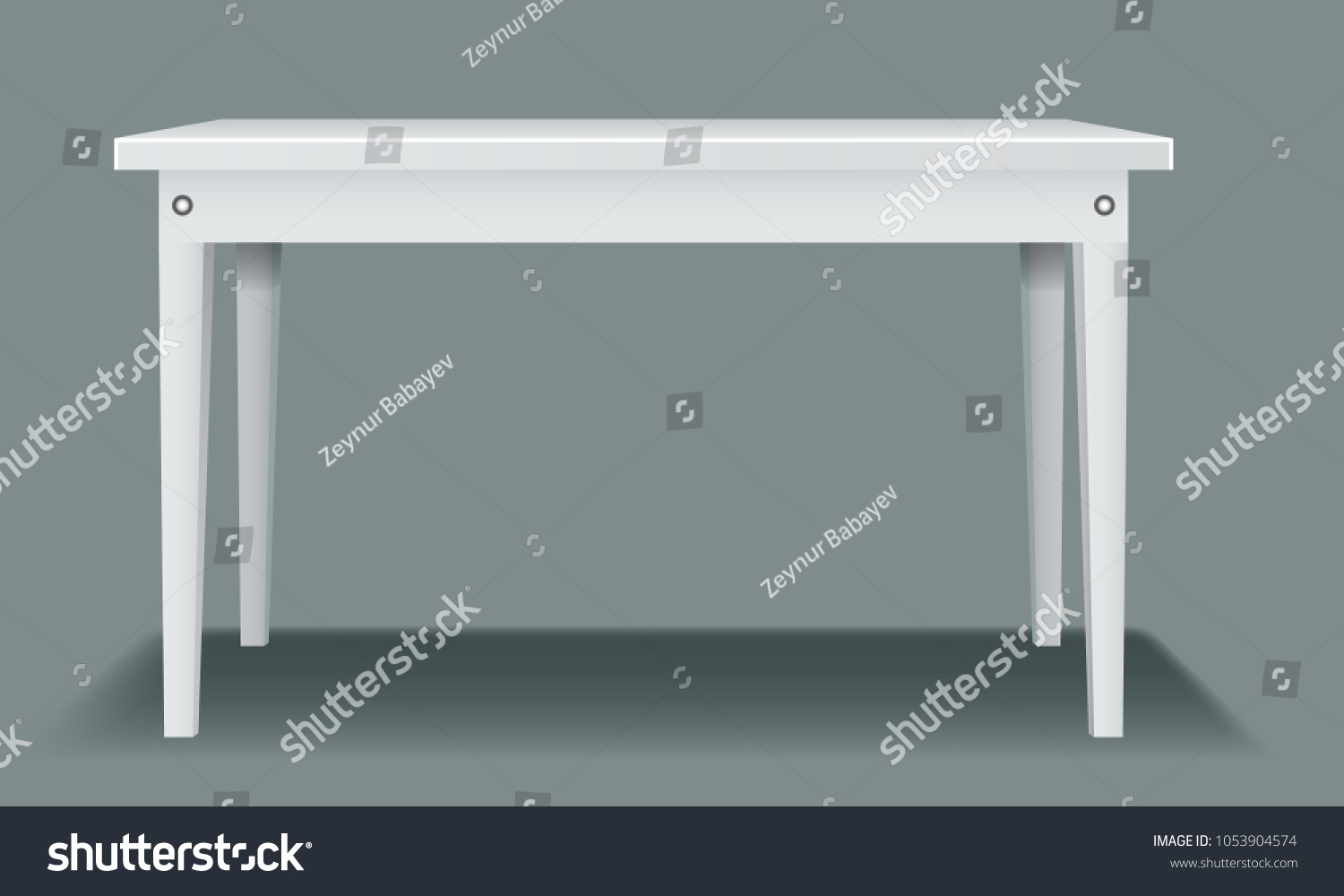White Empty Table Four Legs Side Stock Vector (Royalty Free) 1053904574 ...