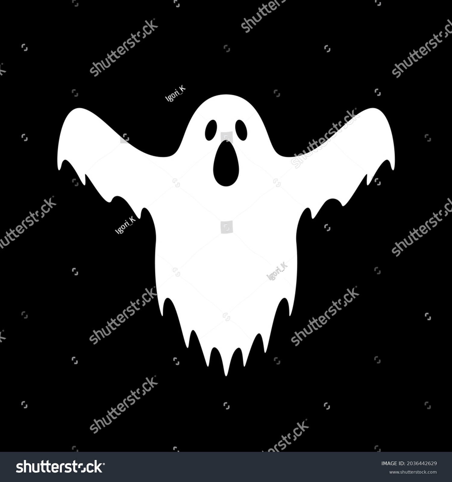 White Ghost Silhouette Vector Illustration Stock Vector (Royalty Free ...