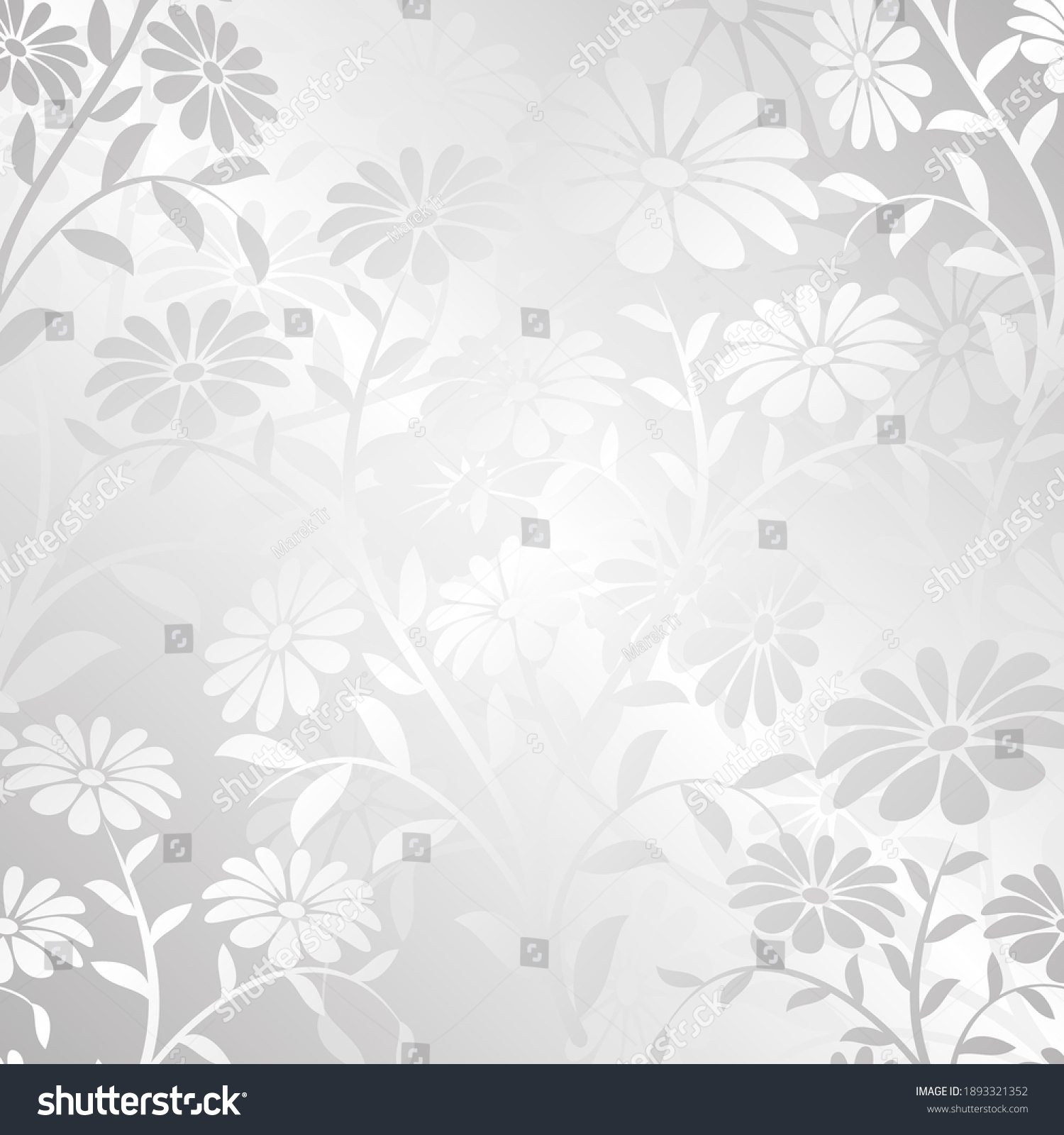 White Glossy Background Floral Pattern Stock Vector (Royalty Free ...