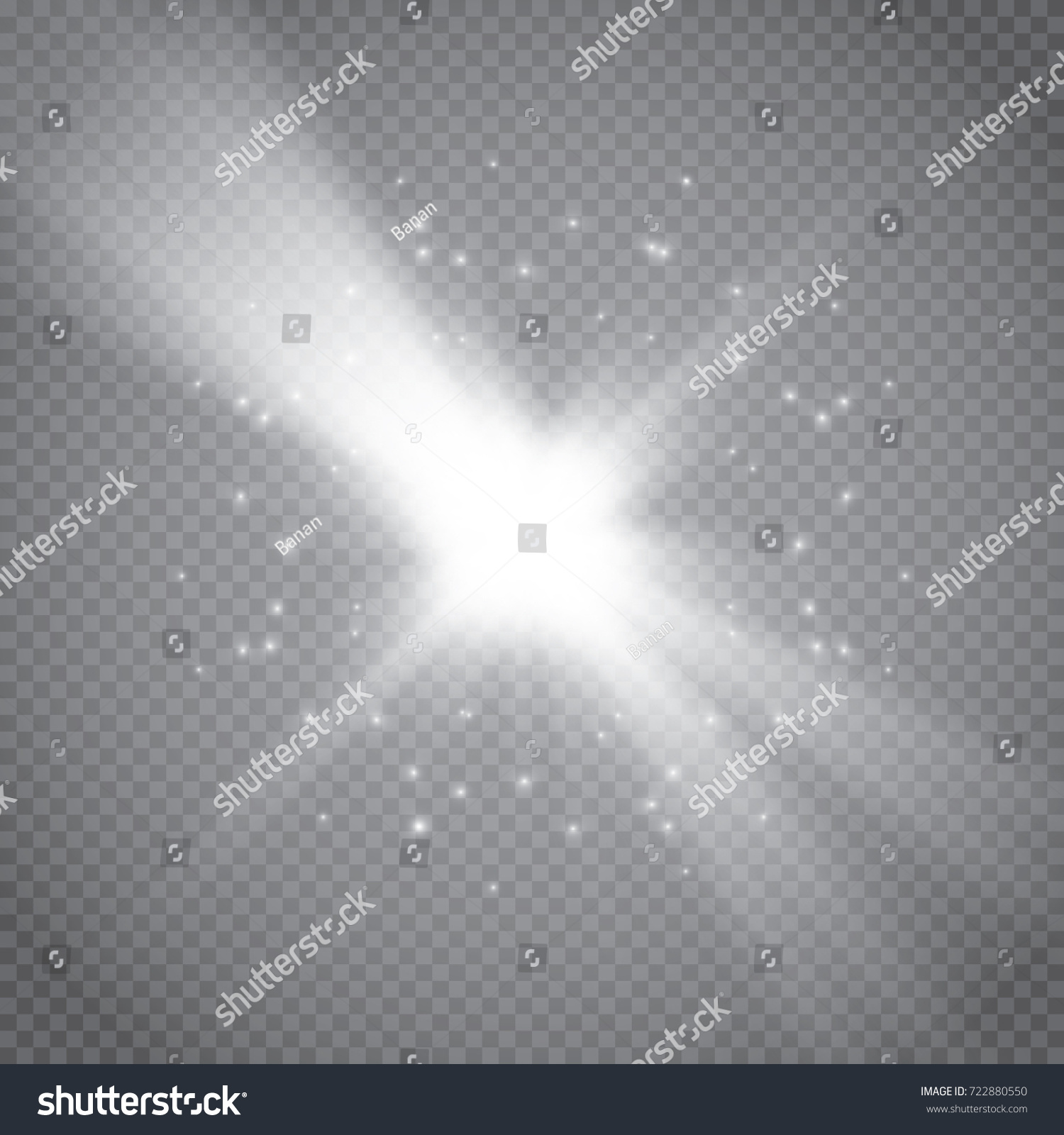 White Glowing Light Burst Explosion Transparent Stock Vector (Royalty Free) 722880550