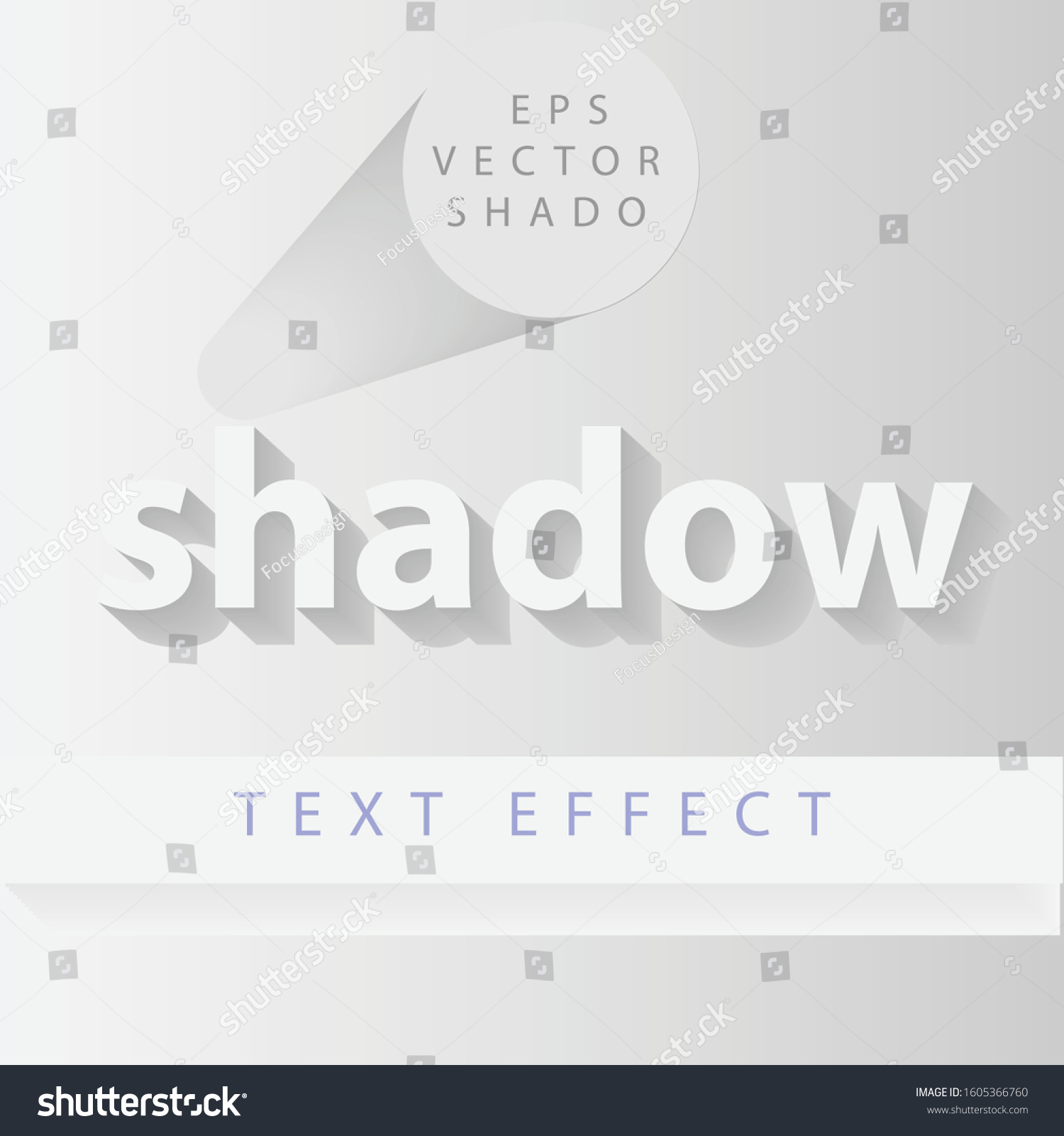 White Gradient Background Shadow Text Effect: vector de stock (libre de ...