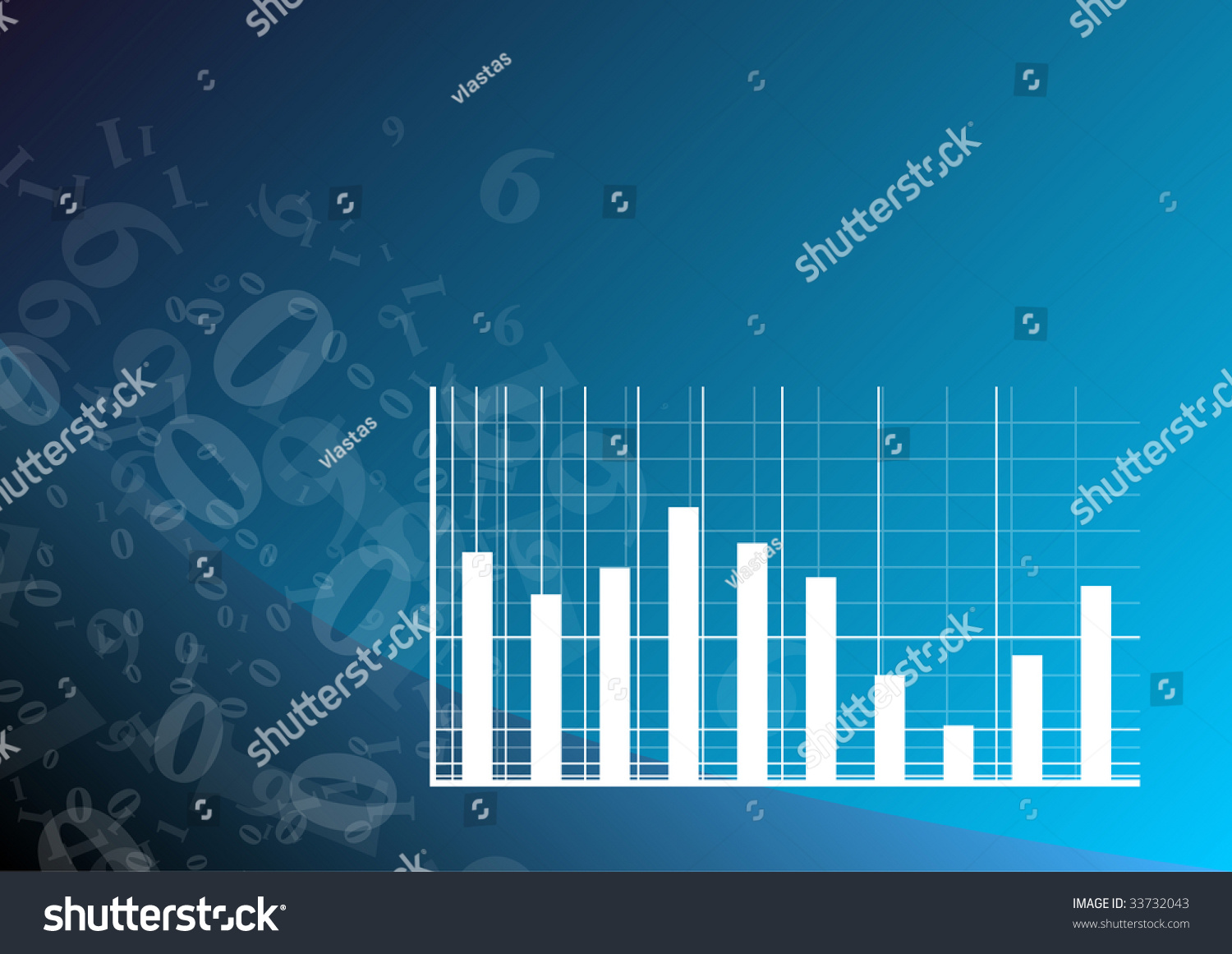 White Graph On The Blue Background. Stock Vector Illustration 33732043 ...