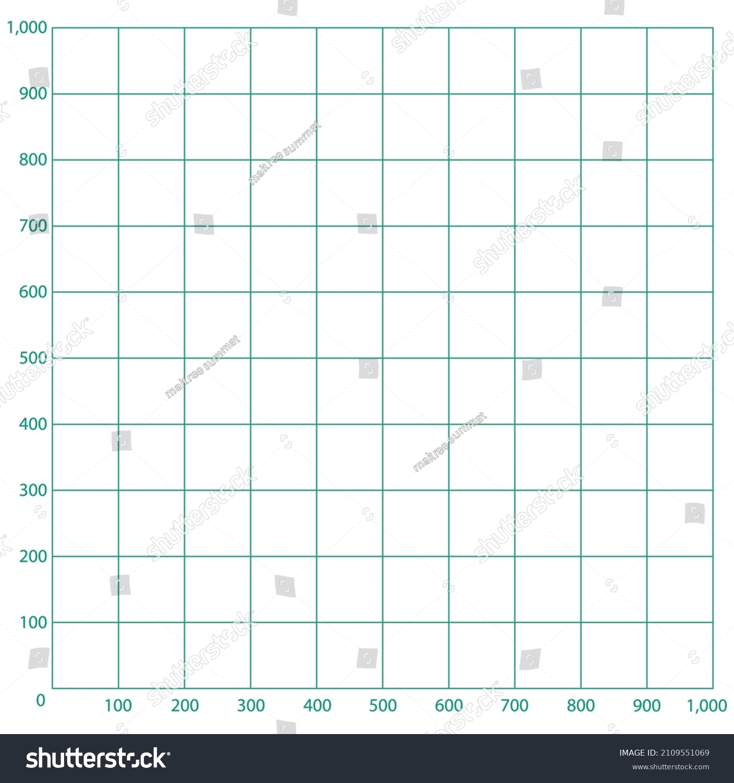 White Graph Paper Green Graph Lines Stock Vector (Royalty Free) 2109551069