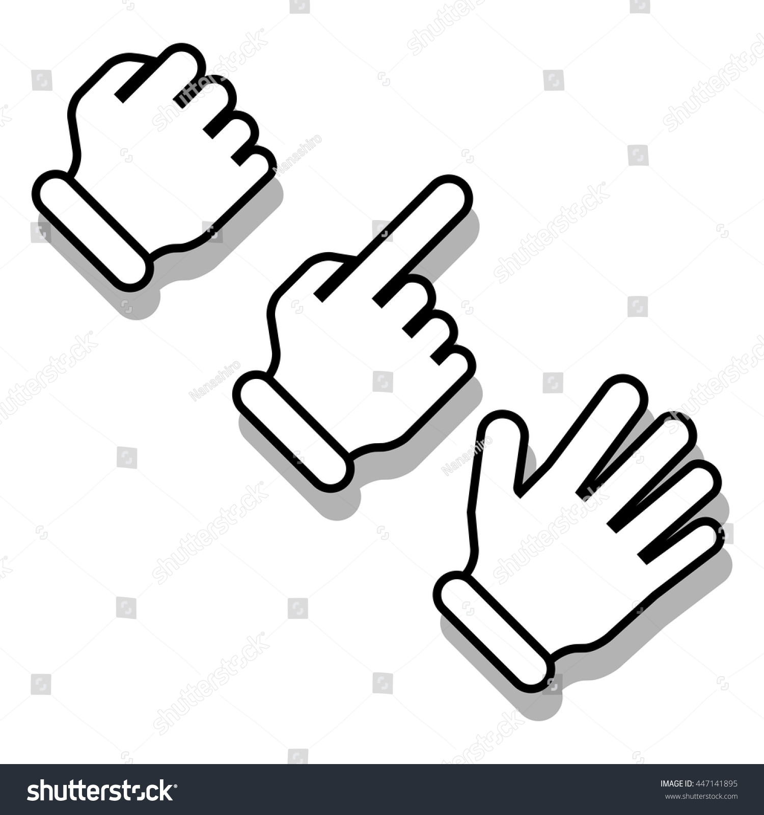 White Hand Web Icon Stock Vector (Royalty Free) 447141895 | Shutterstock