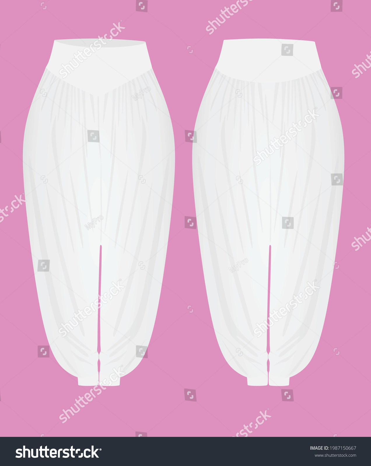 White Harem Pants Vector Illustration Stock Vector (Royalty Free ...