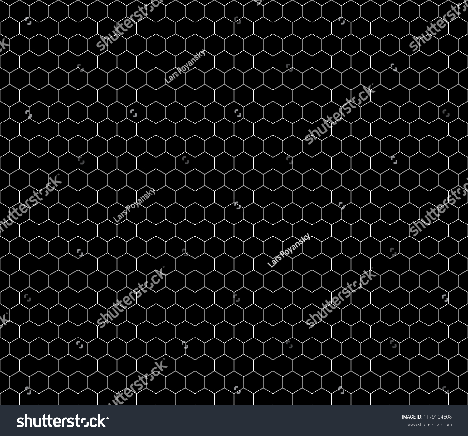 White Hexagon Grid On Black Seamless Stock Vector (Royalty Free ...