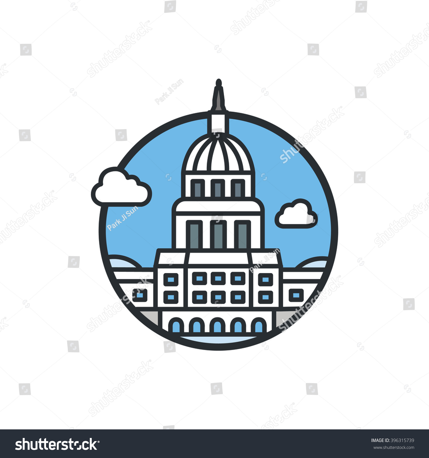 White House Vector Icon Stock Vector (Royalty Free) 396315739