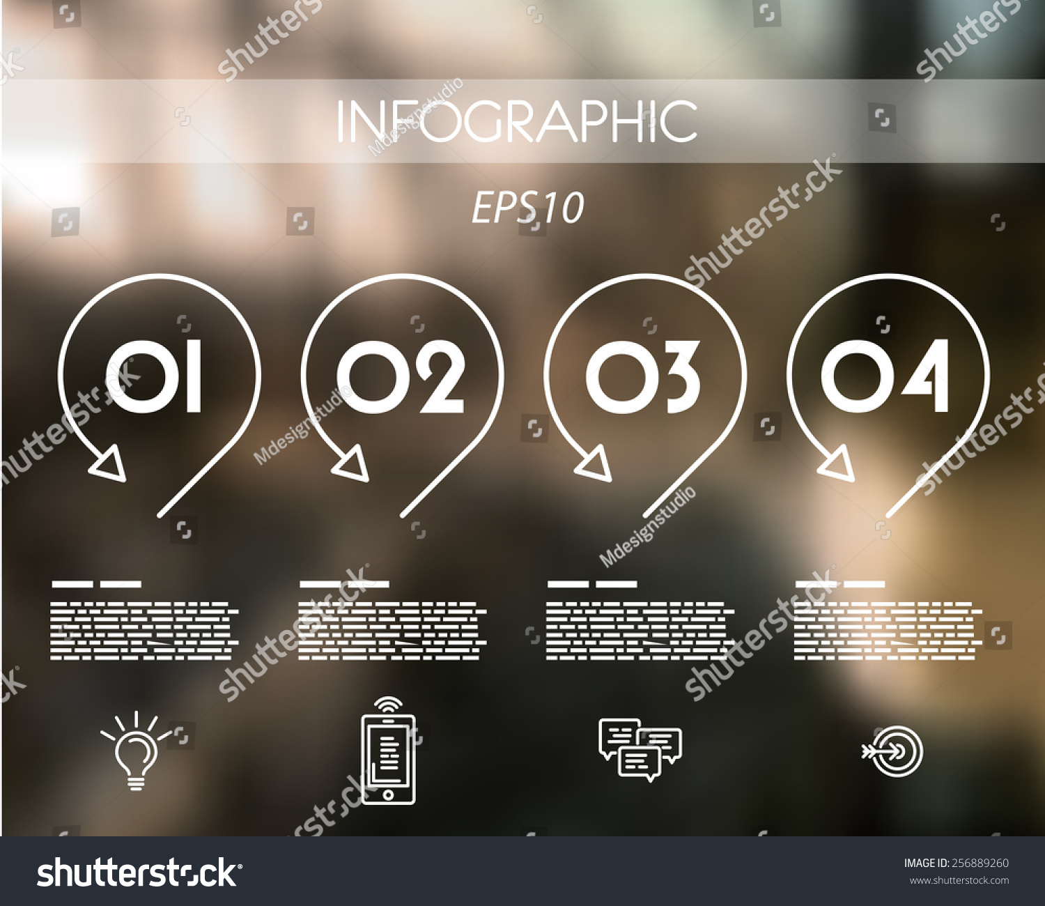 White Infographics Pointers Infographic Concept Stock Vector (Royalty ...