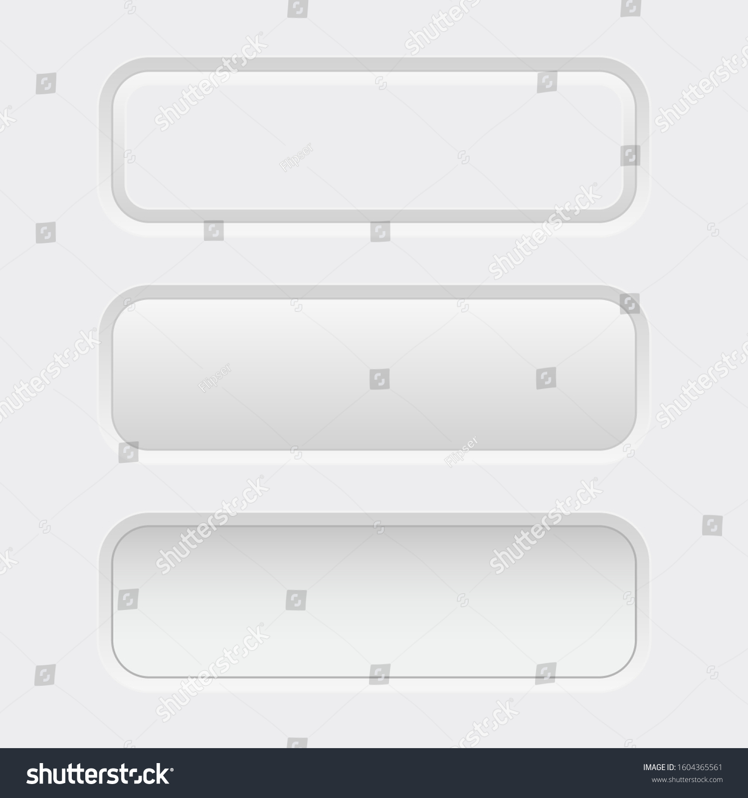 White Interface Buttons Normal Pushed Vector Stock Vector (Royalty Free ...