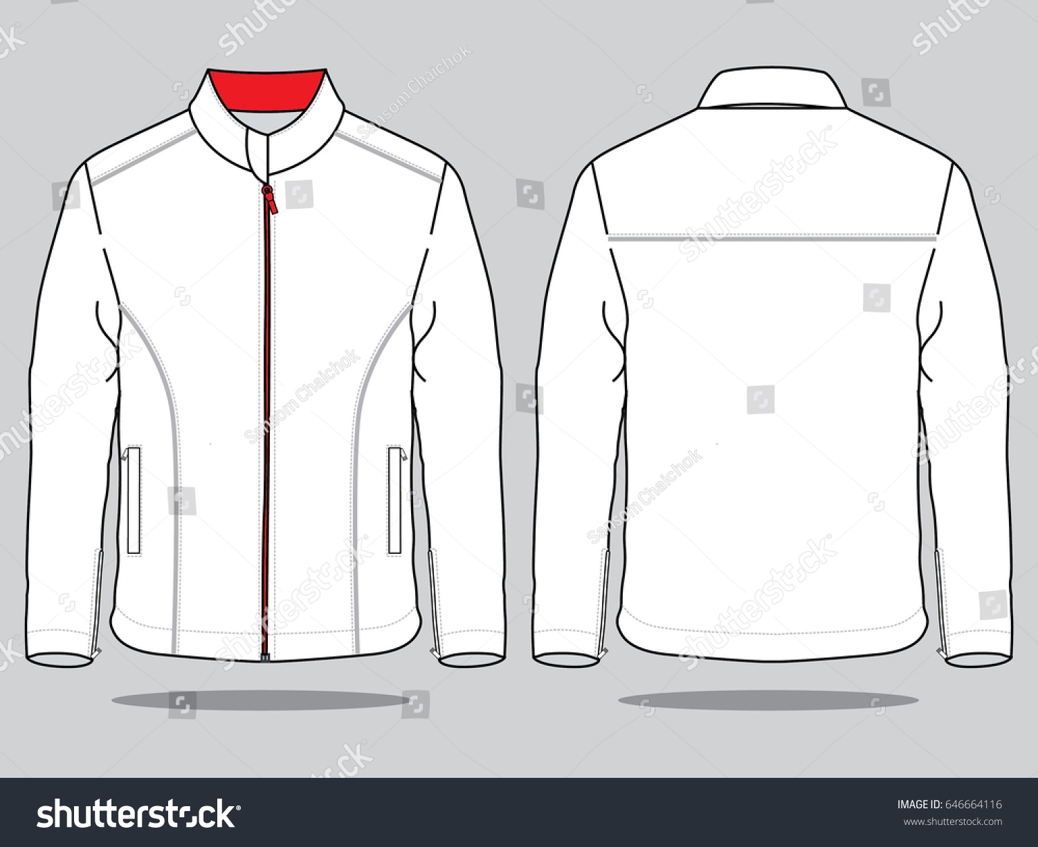 White Jacket Design Red Zip Vectorfront Stock Vector (Royalty Free ...