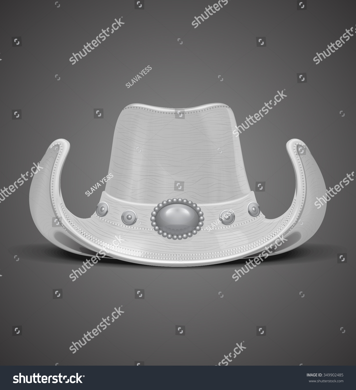 White Leather Cowboy Hat Stock Vector (Royalty Free) 349902485 ...