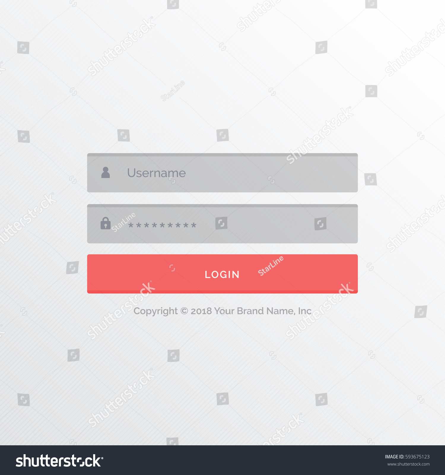 Vektor Stok White Light Ui Design Login Form (Tanpa Royalti) 593675123 ...