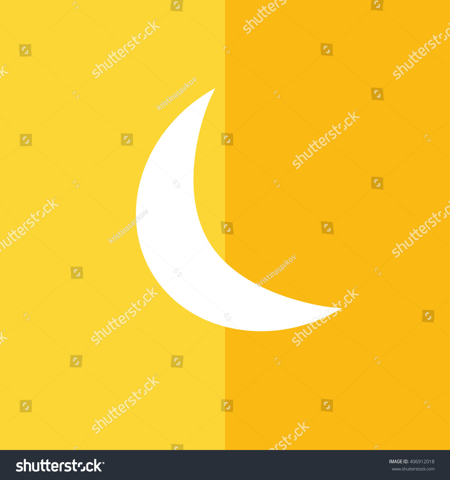 White Moon Vector Illustration Yellow Background Stock Vector (Royalty ...