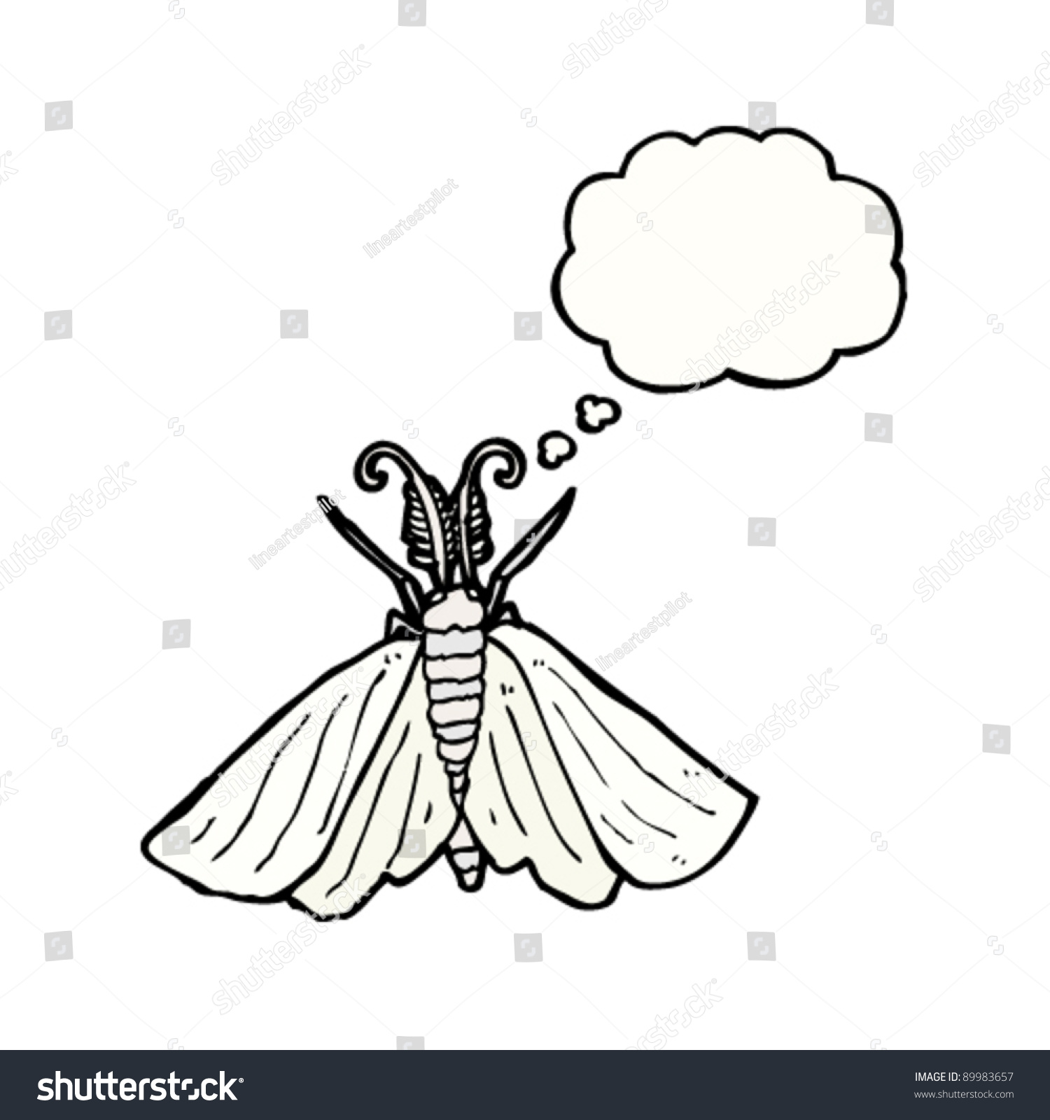 White Moth Cartoon Stock Vector (Royalty Free) 89983657