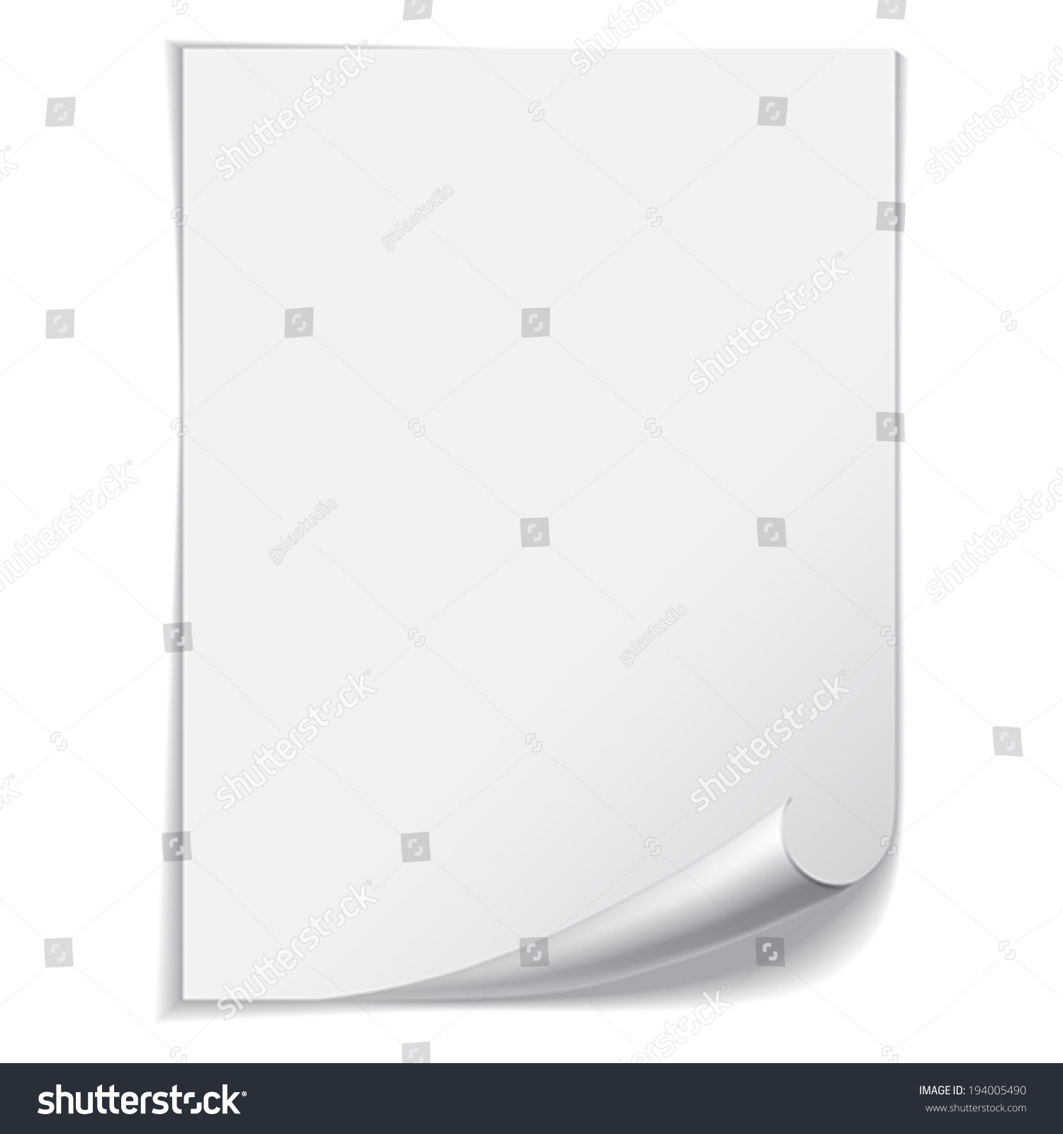 White Notebook Paper Isolated On White Stock Vector (Royalty Free ...