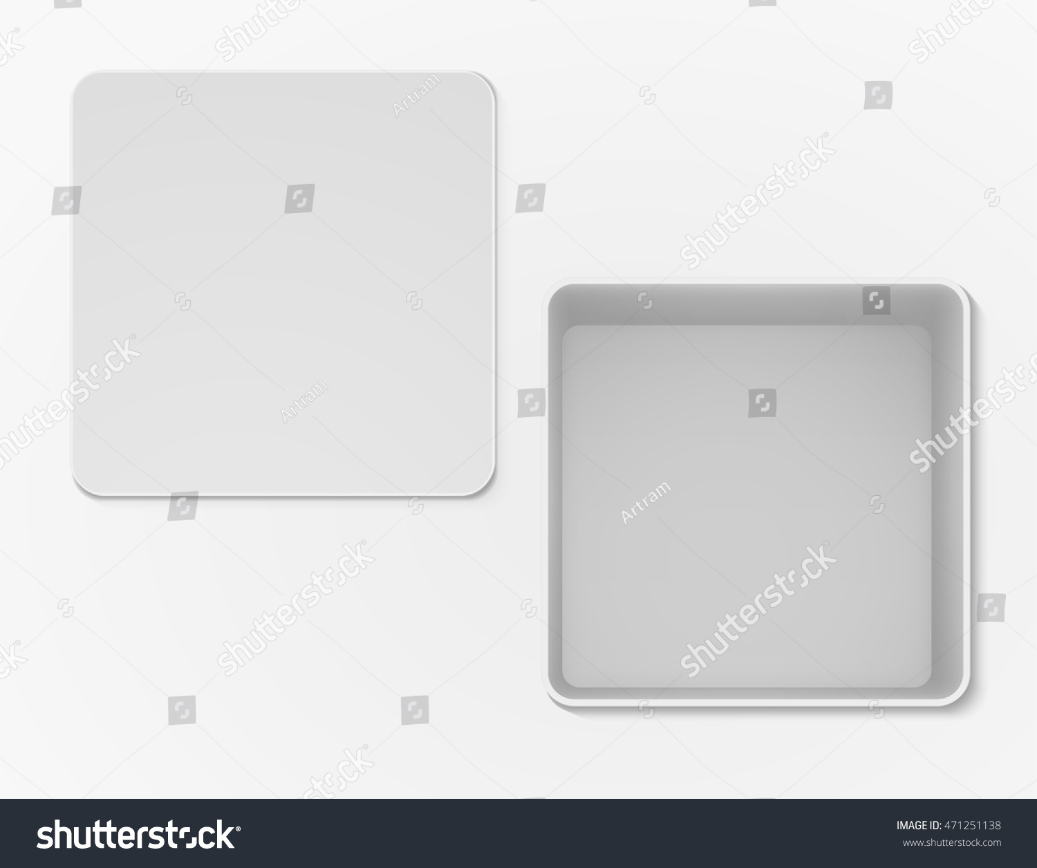 White Open Empty Box Top View Stock Vector (Royalty Free) 471251138 ...