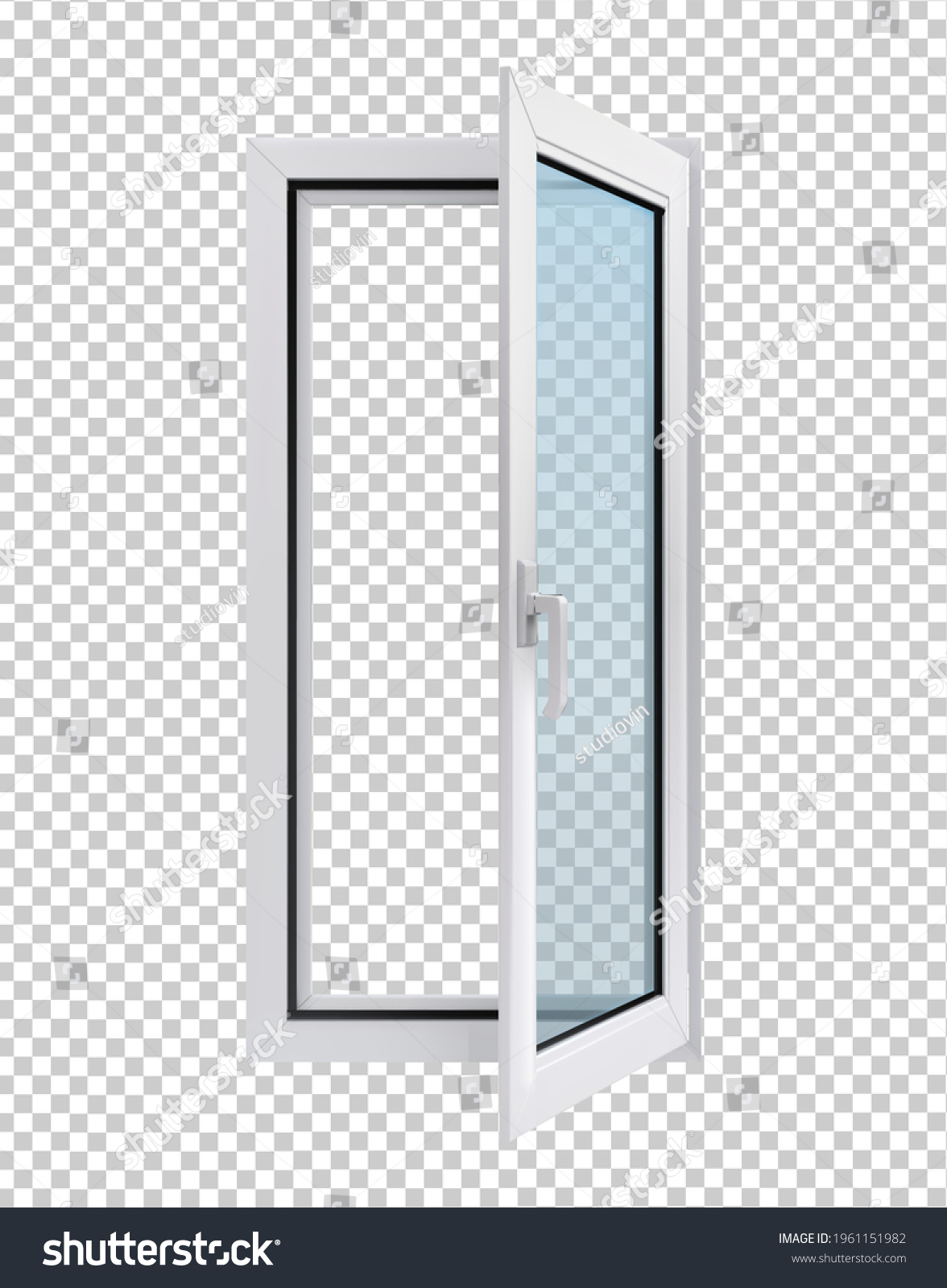 White Open Window On Transparent Background Stock Vector (Royalty Free ...