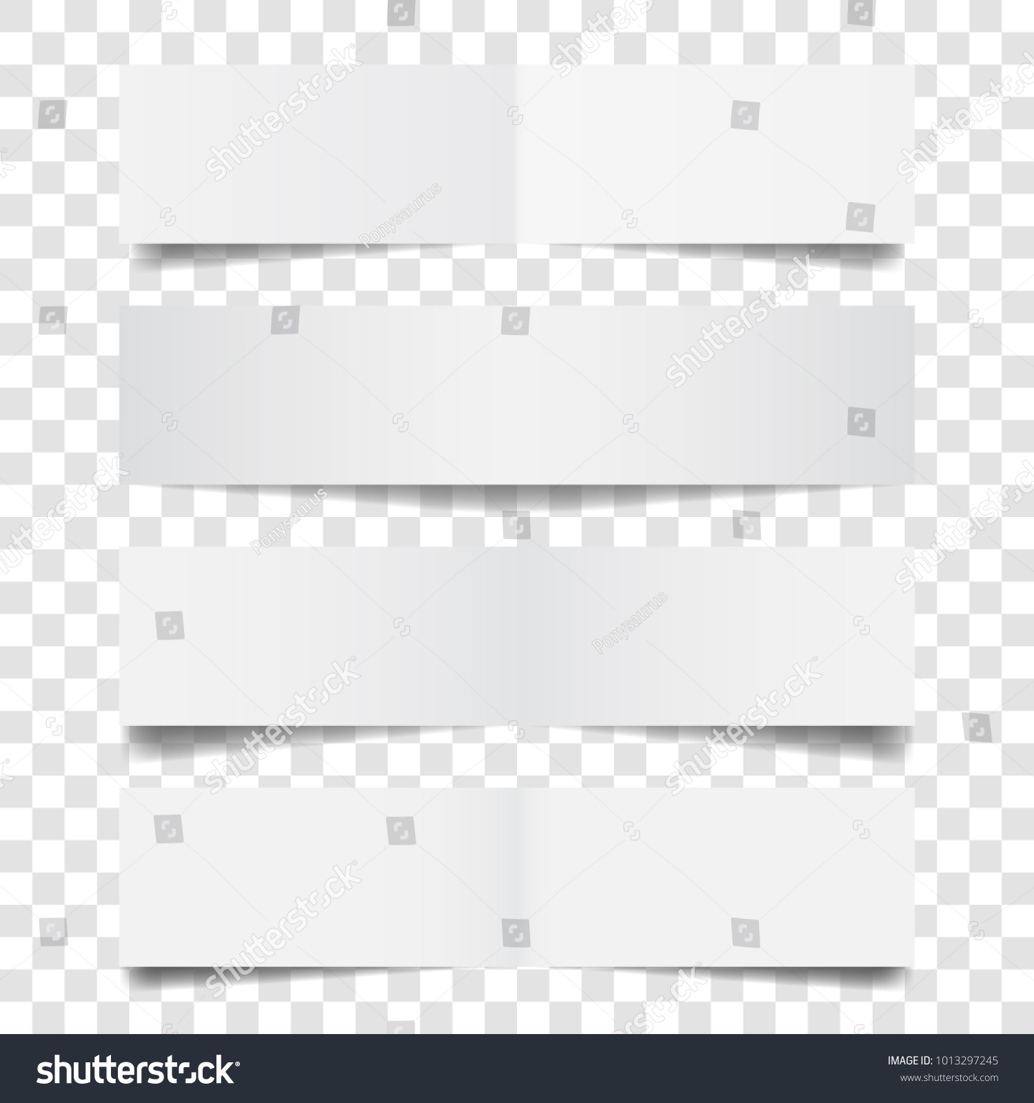White Paper Banners Set Shadows Vector: เวกเตอร์สต็อก (ปลอดค่าลิขสิทธิ์ ...