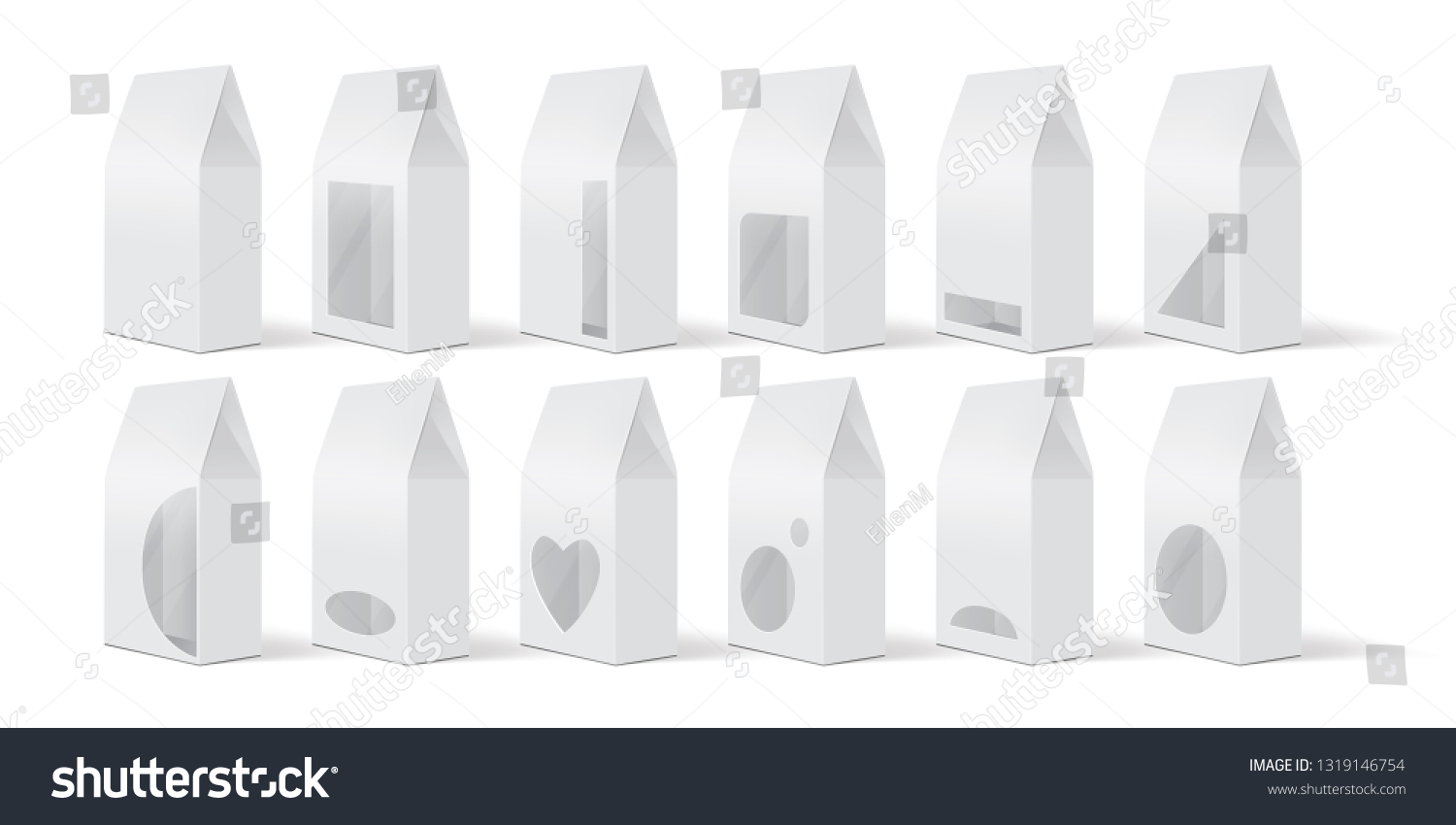 White Paper Packaging Mock Vector: เวกเตอร์สต็อก (ปลอดค่าลิขสิทธิ์ ...