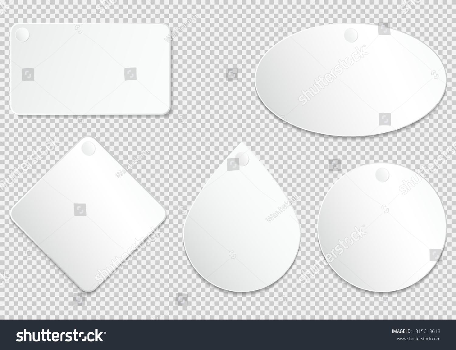 White Paper Stickers Blank Labels Tags: เวกเตอร์สต็อก (ปลอดค่าลิขสิทธิ์ ...