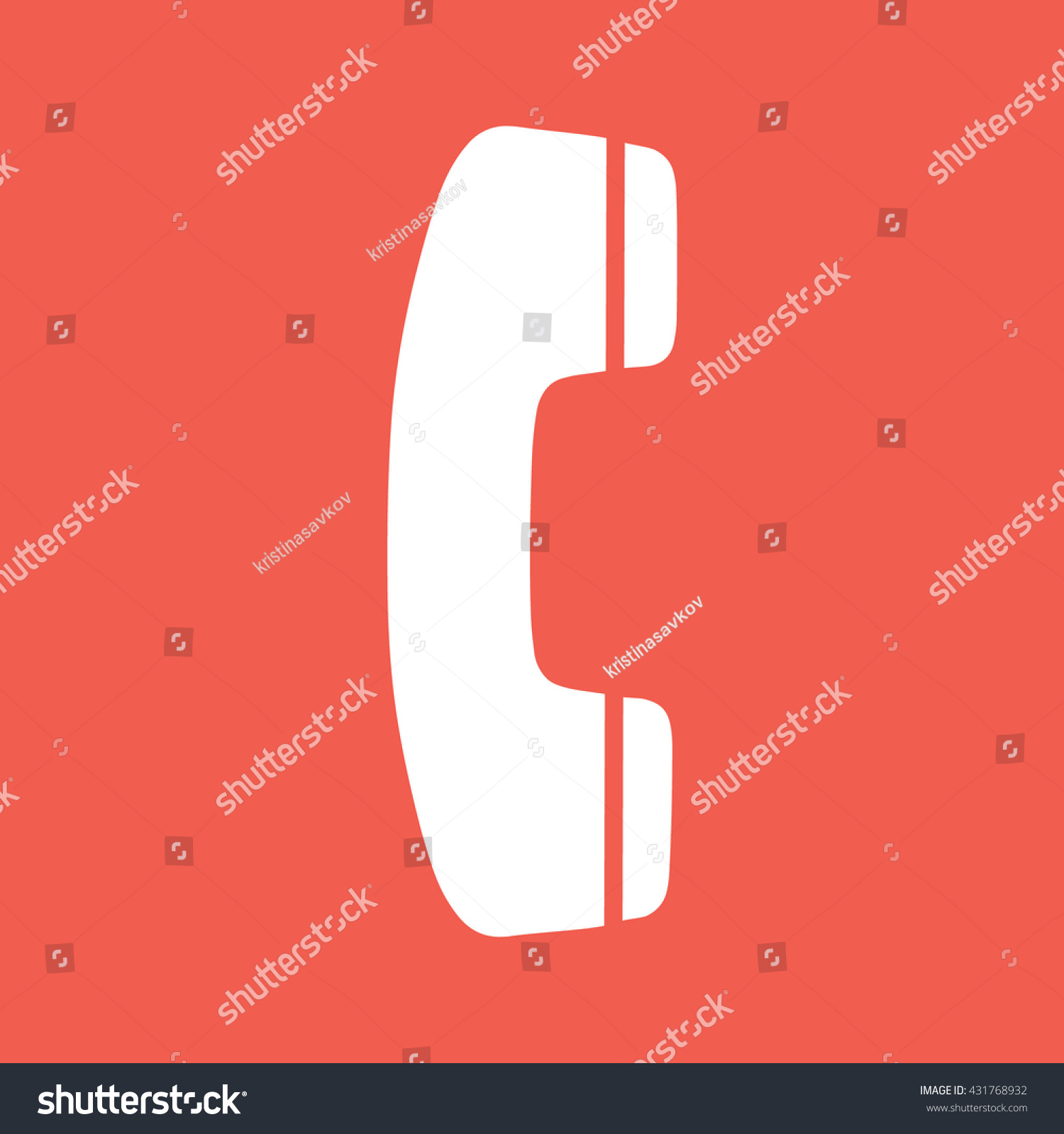 White Phone Icon Vector Stock Vector (Royalty Free) 431768932