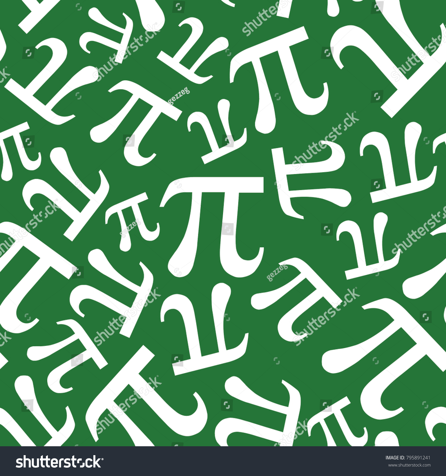 White Pi On Green Background Seamless Stock Vector (Royalty Free) 795891241