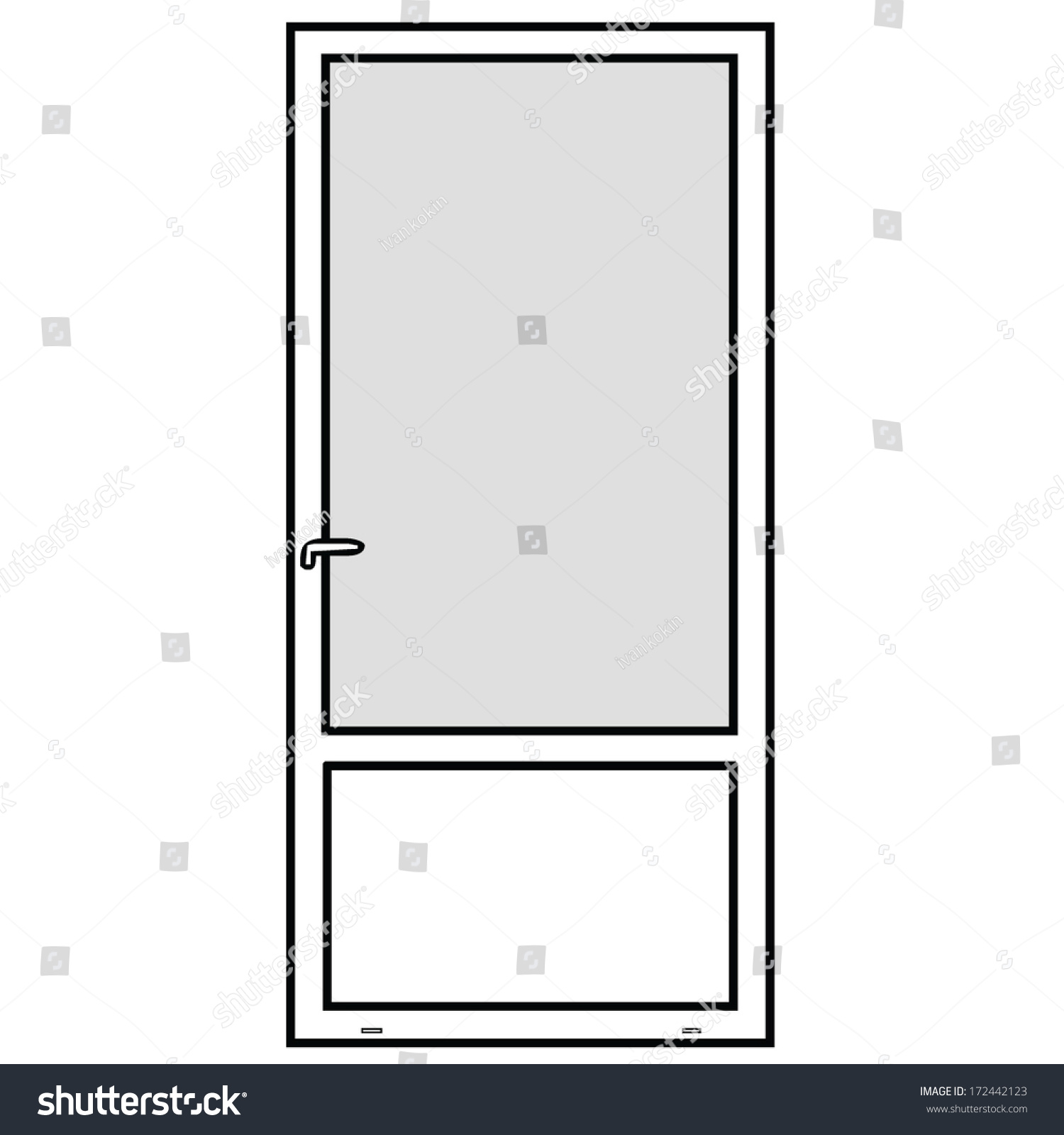 White Plastic Door Vector Illustration Stock Vector (Royalty Free ...