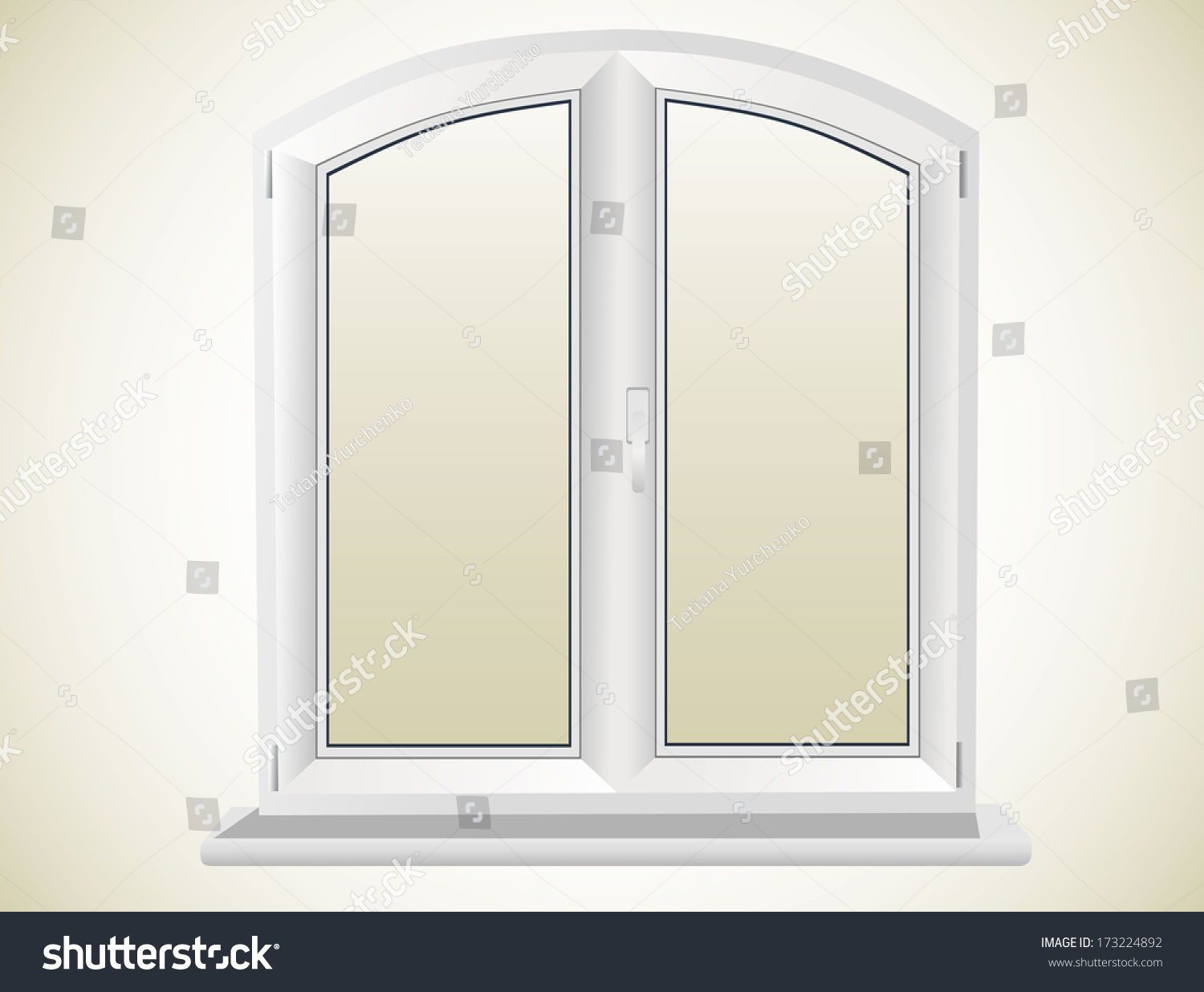 White Plastic Double Door Window Stock Vector (Royalty Free) 173224892 ...