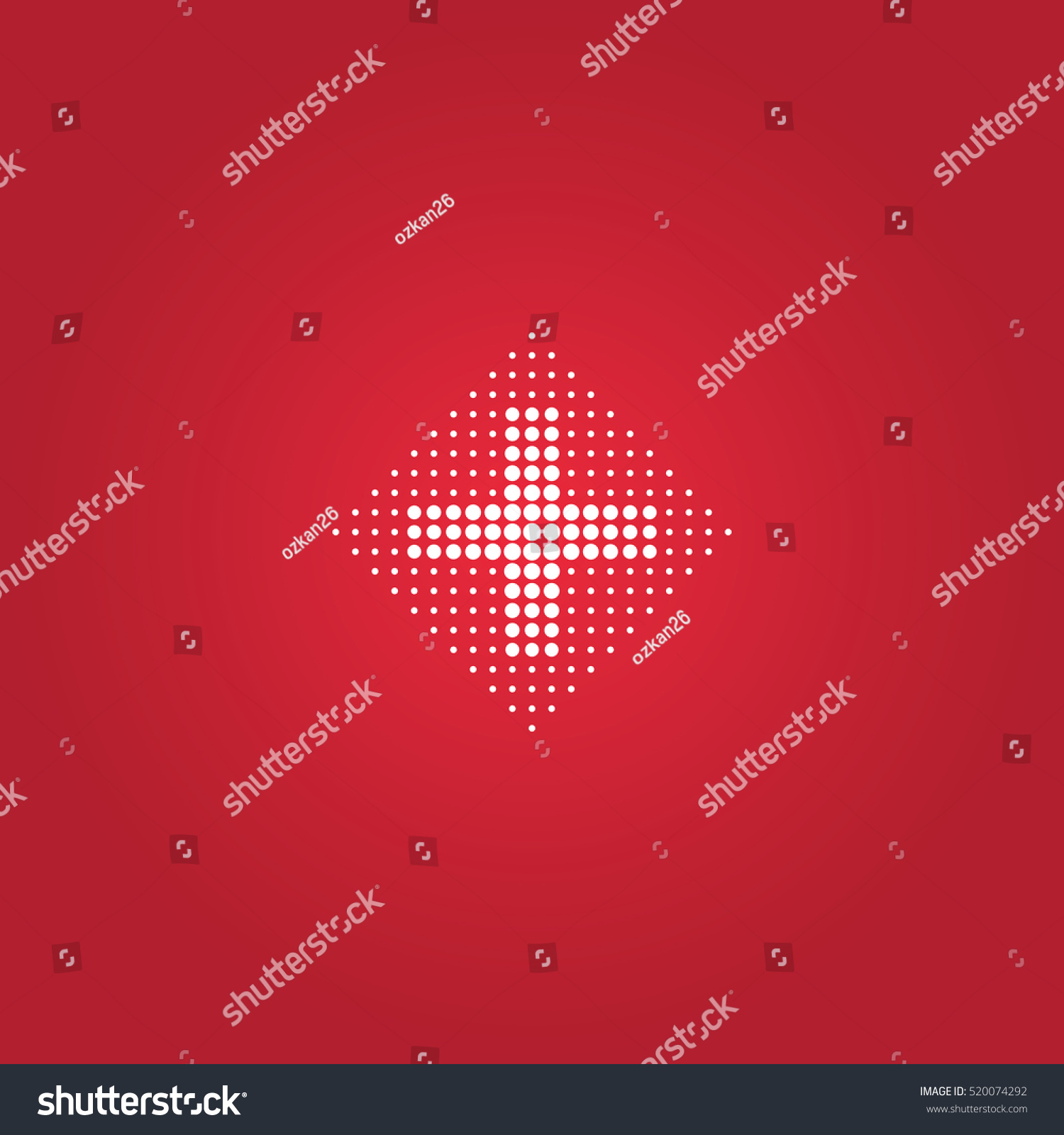 White Plus Sign Created Dots Red Stock Vector (Royalty Free) 520074292 ...