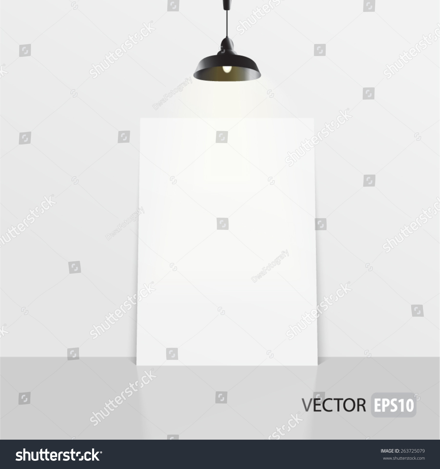 White Poster Lighting Lamp Vector Stock Vector (Royalty Free) 263725079 ...