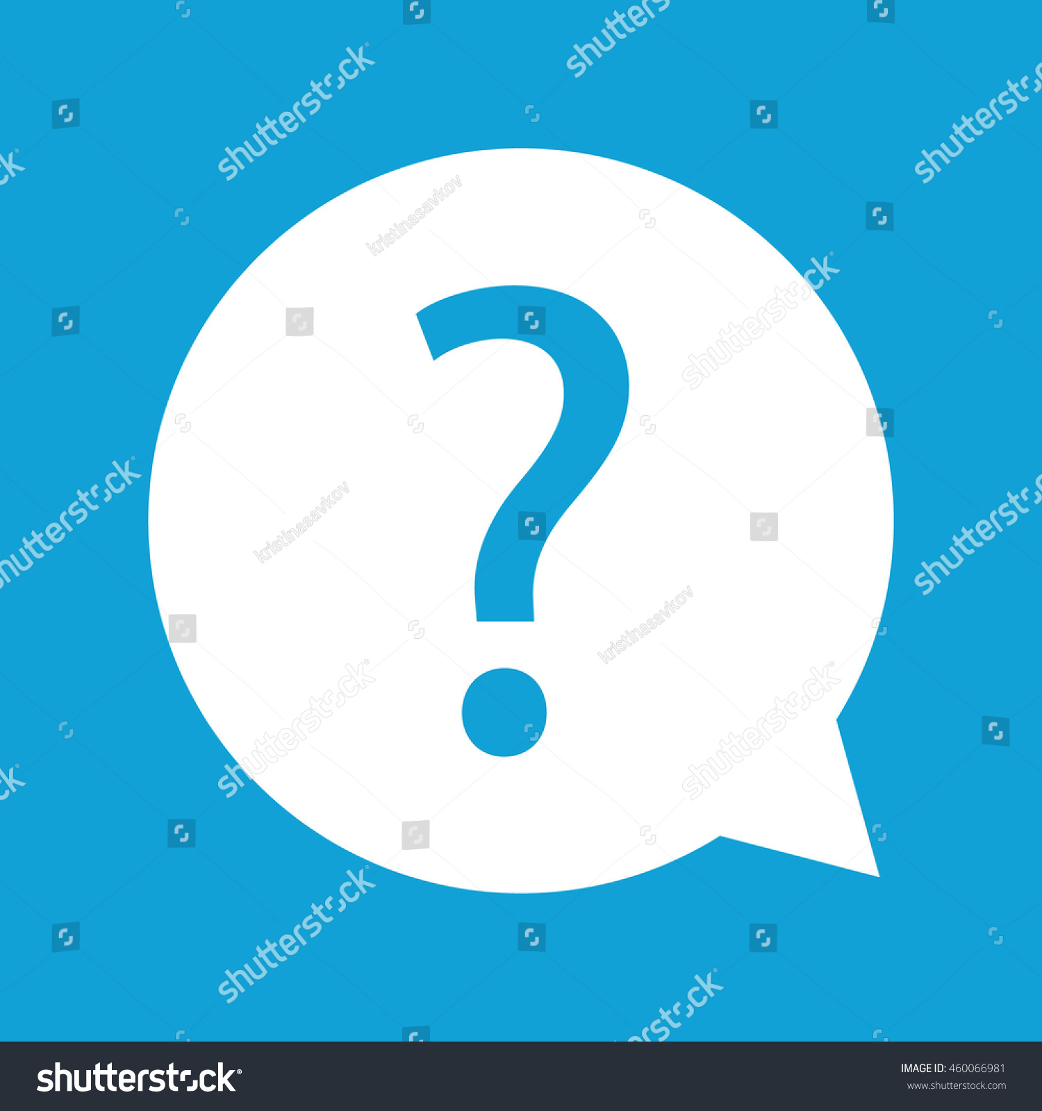 White Question Mark Icon Vector Blue Stock Vector (Royalty Free) 460066981