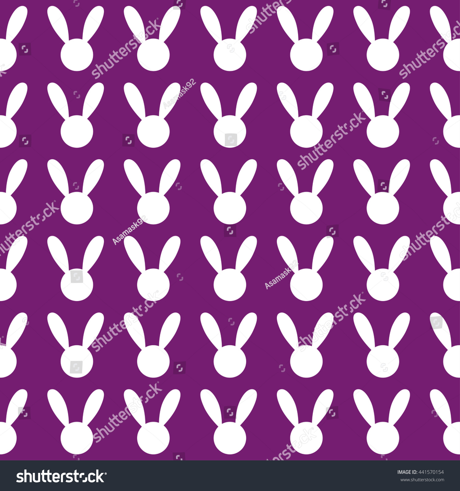 White Rabbit Purple Background Vector Illustration Stock Vector ...