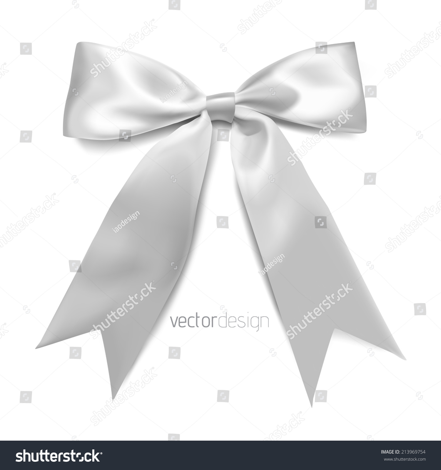 White Ribbon Bow Vector Illustration Stock Vector (Royalty Free ...