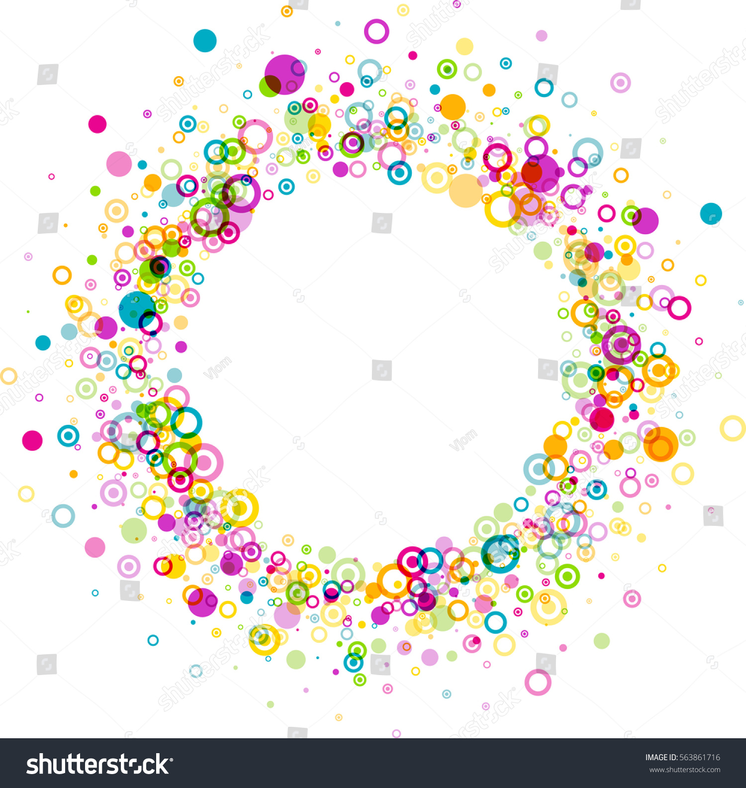 White Round Background Colour Circles Pattern Stock Vector (Royalty ...