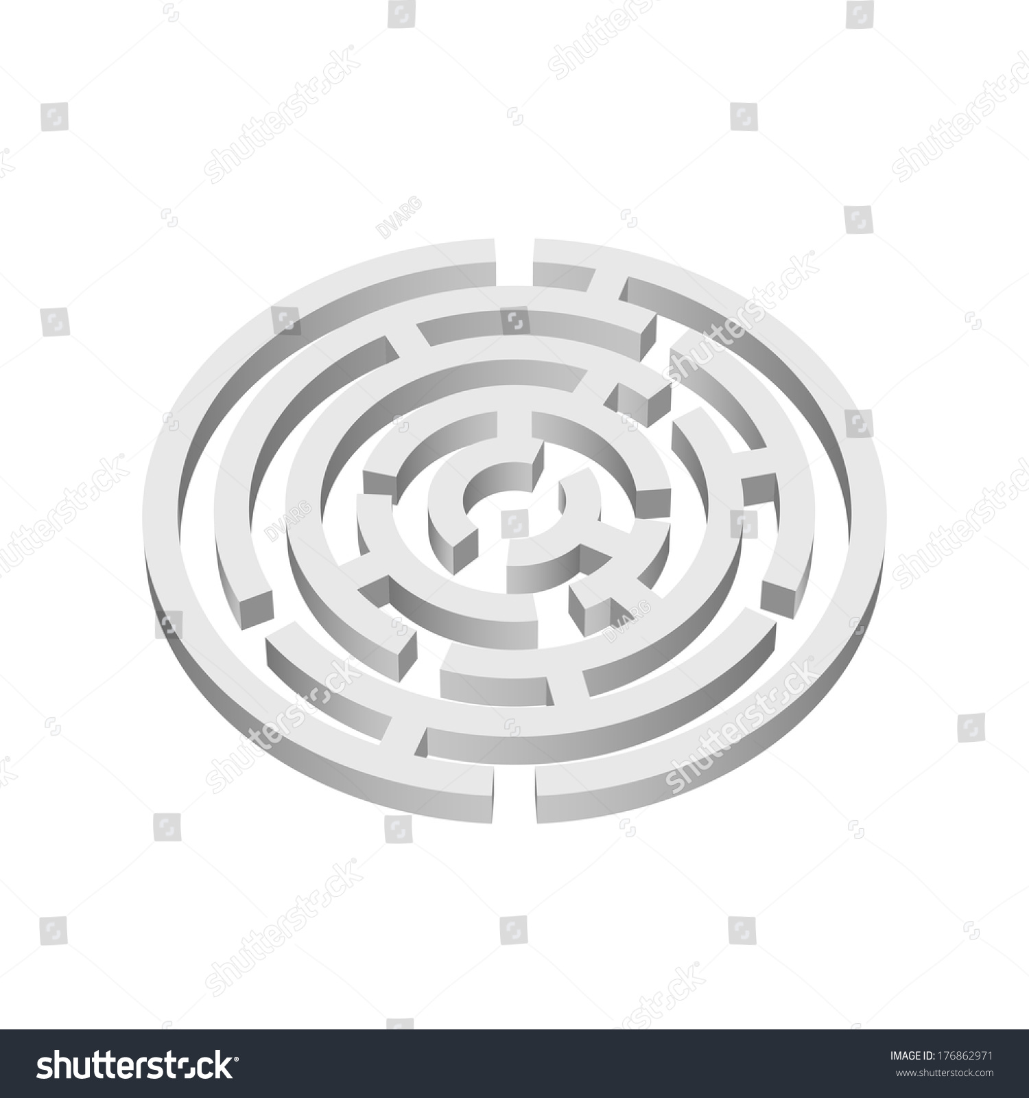 White Round 3d Labyrinth On White Stock Vector (Royalty Free) 176862971 ...