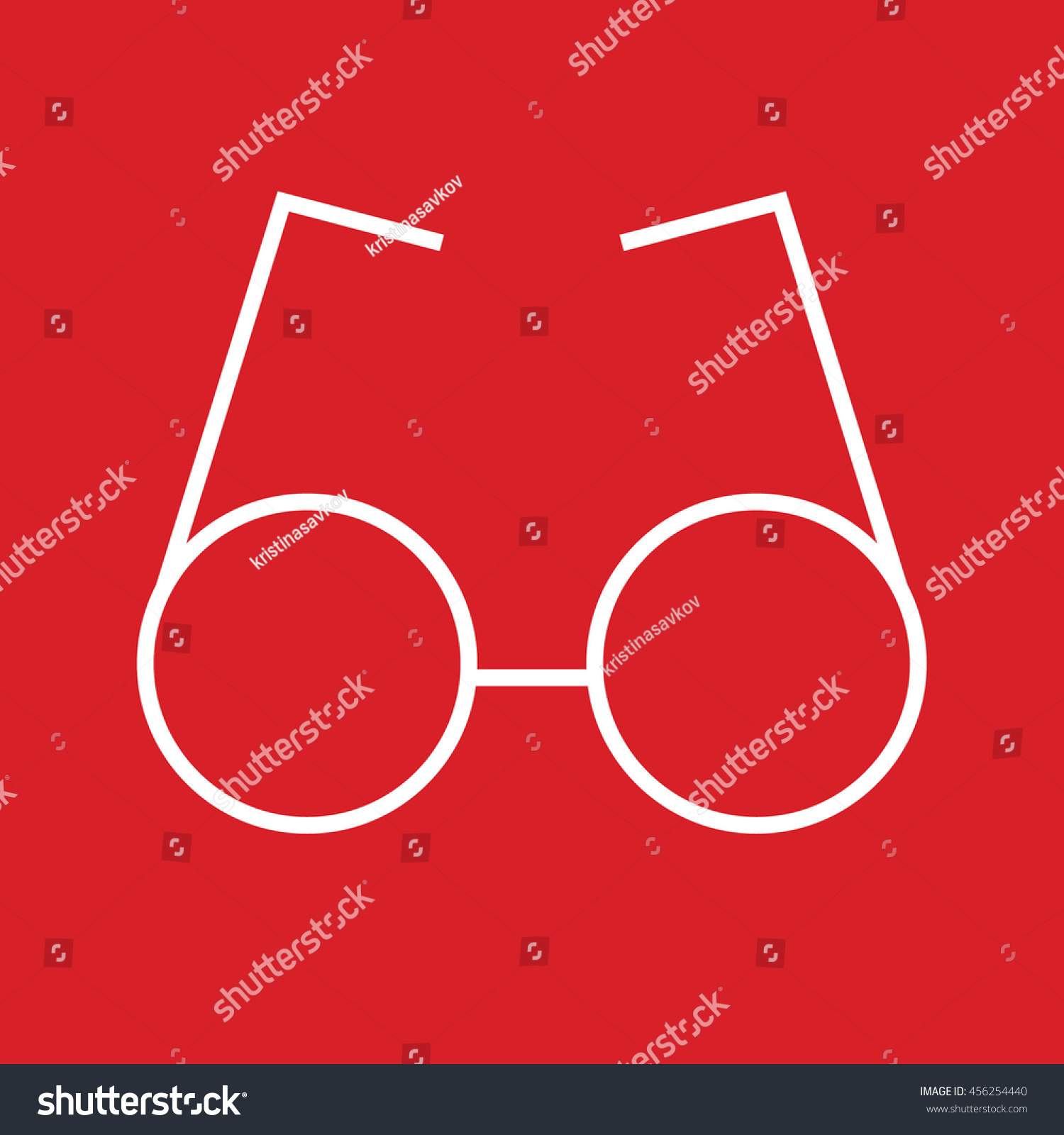 White Round Glasses Icon Vector Illustration Stock Vector Royalty Free