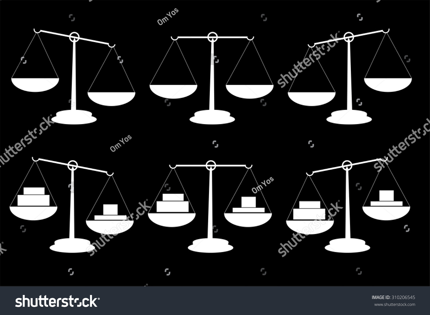 White Scale Three Position Black Background Stock Vector (Royalty Free ...