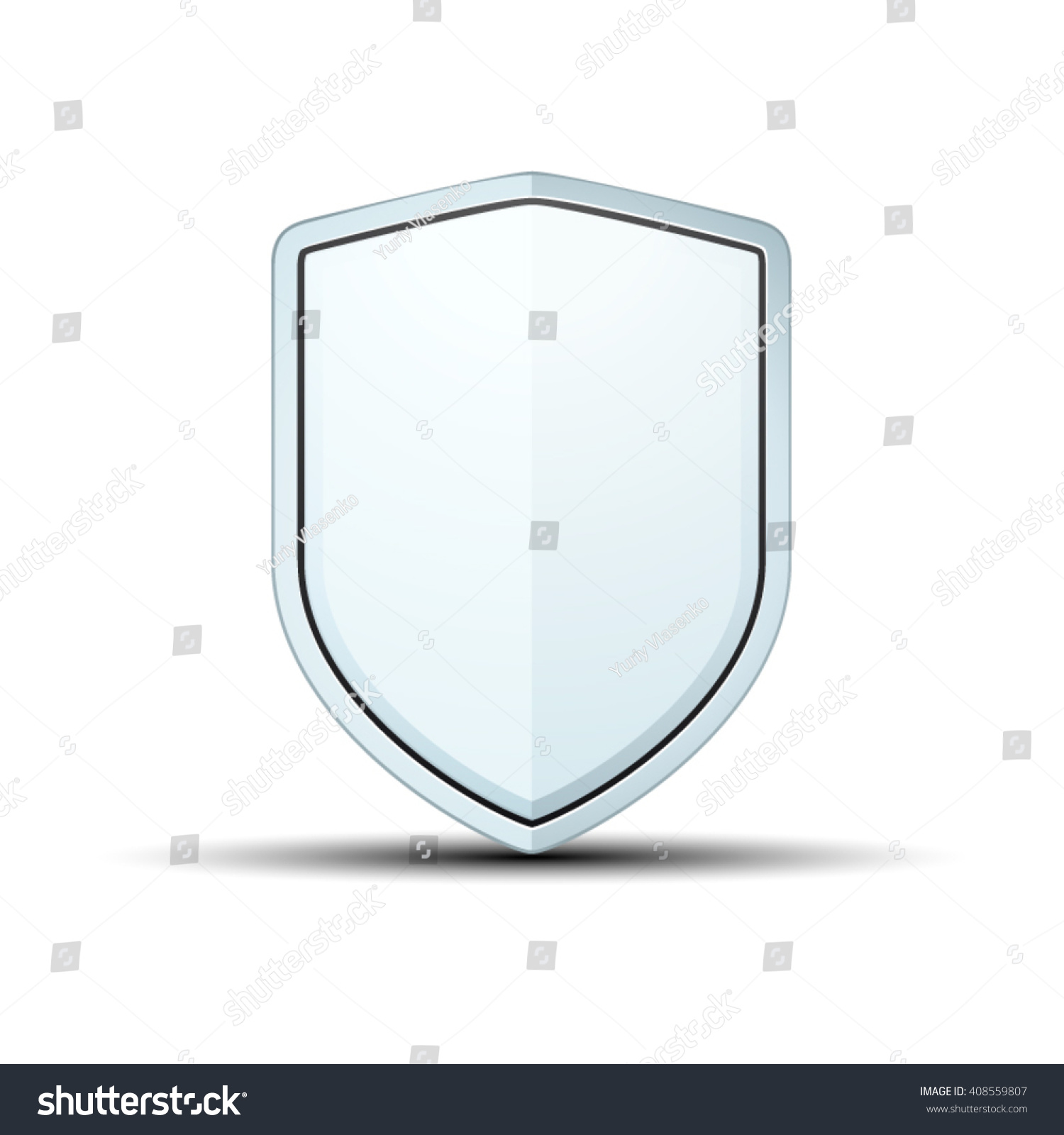 White Shield Sign Stock Vector (Royalty Free) 408559807