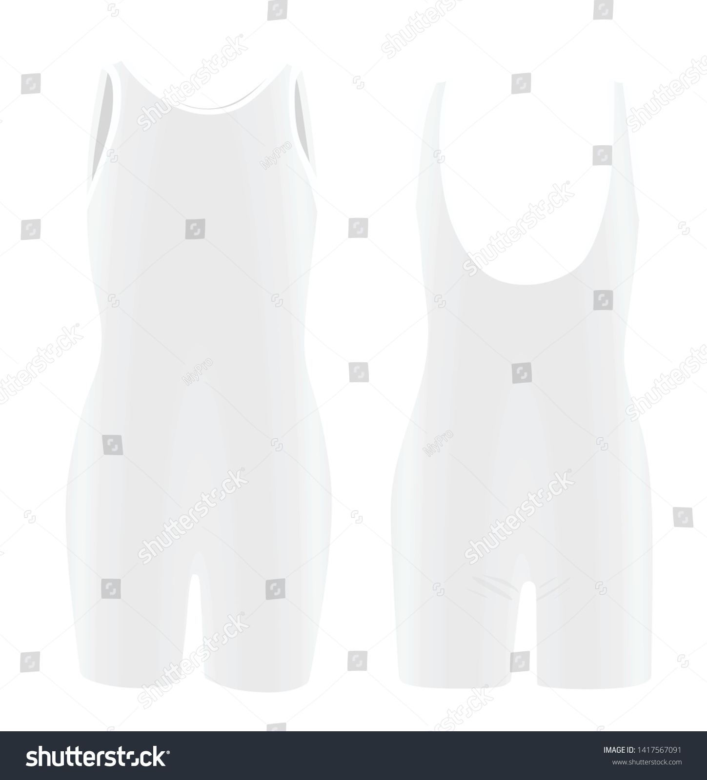 White Short Unitard Vector Illustration: เวกเตอร์สต็อก (ปลอดค่า ...