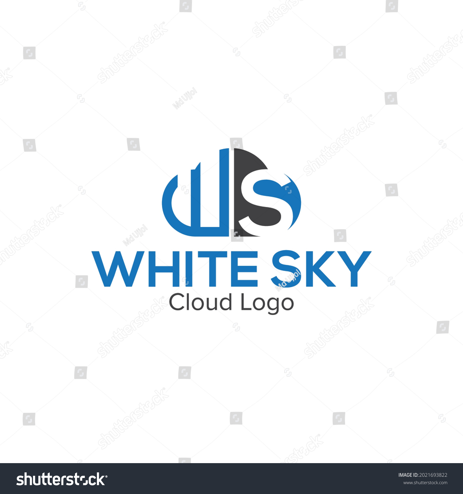 White Sky Cloud Logo Design Stock Vector (Royalty Free) 2021693822 ...