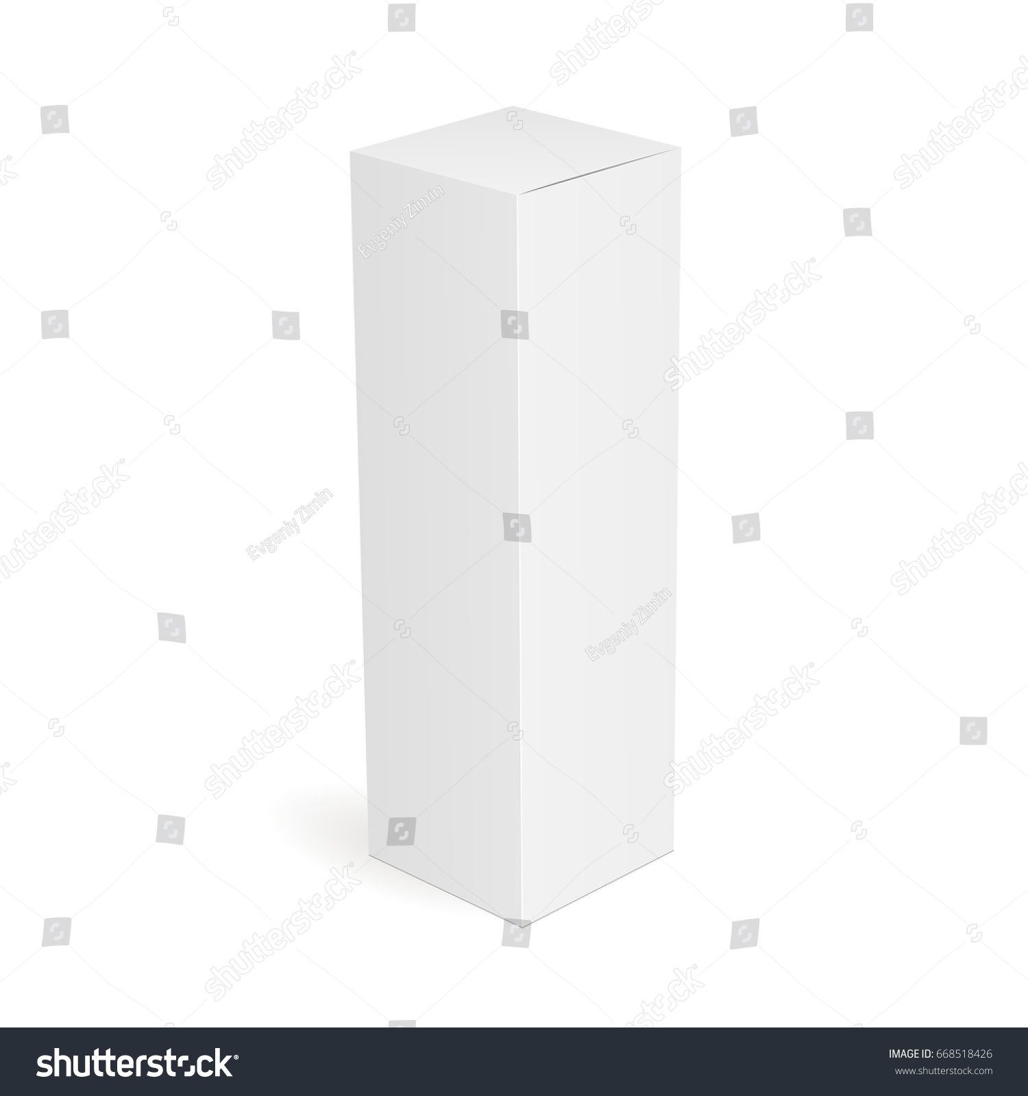 White Slim High Rectangular Box Isolated Stock Vector (Royalty Free ...