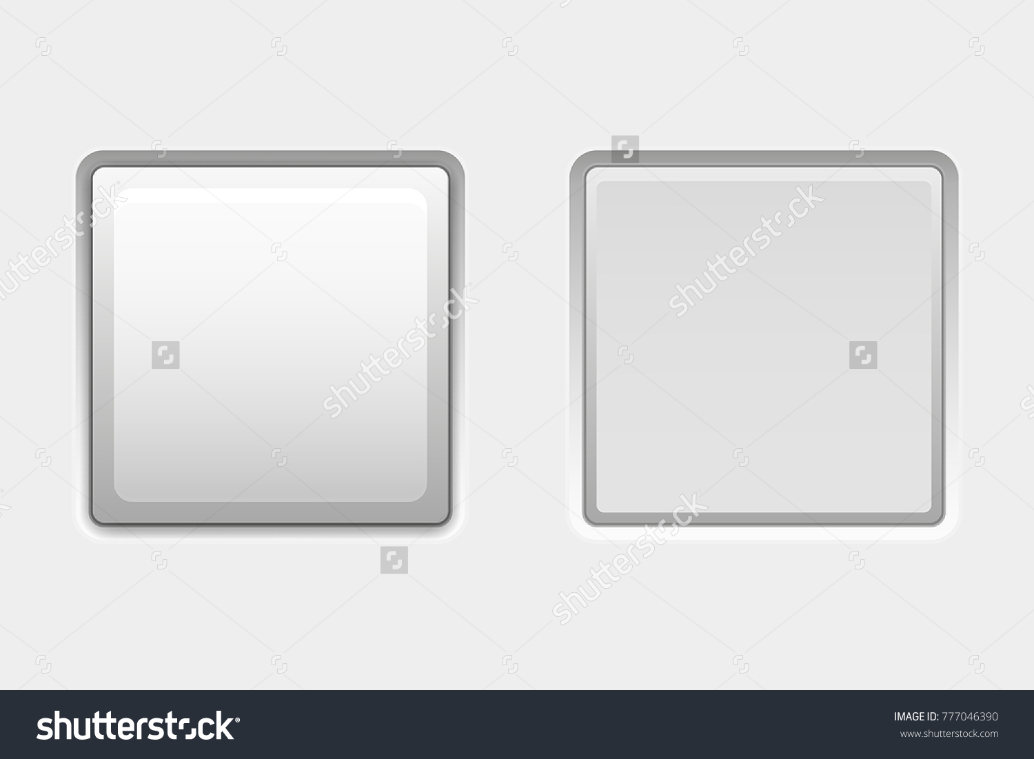 White Square Buttons Web Interface Plastic Stock Vector (Royalty Free ...