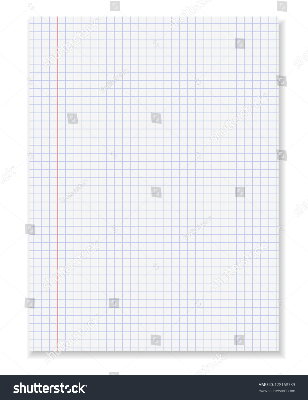 White Squared Paper Sheet.Vector Illustration - 128168789 : Shutterstock